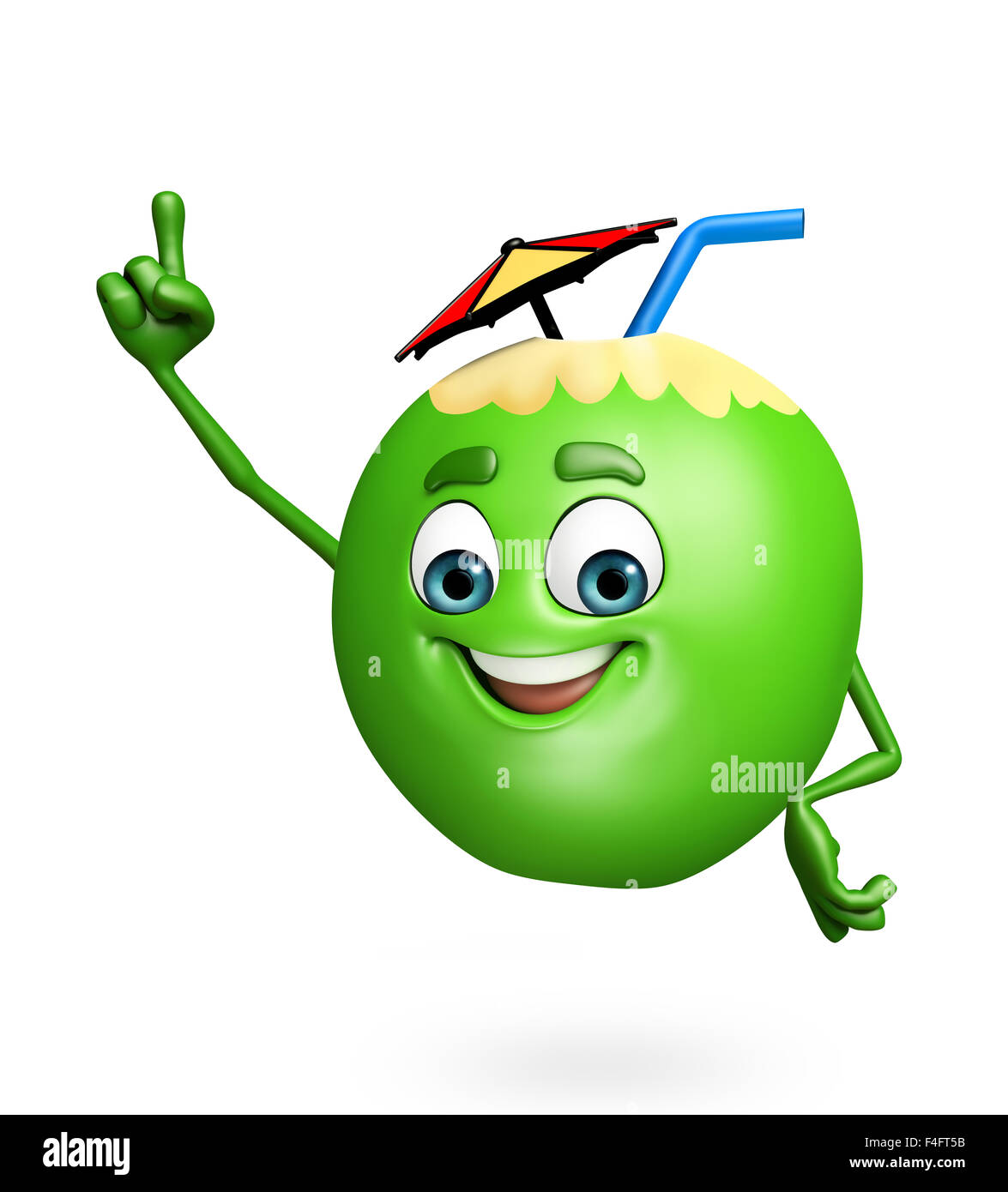 3d rendered illustration of coconut cartoon character Stock Photo - Alamy