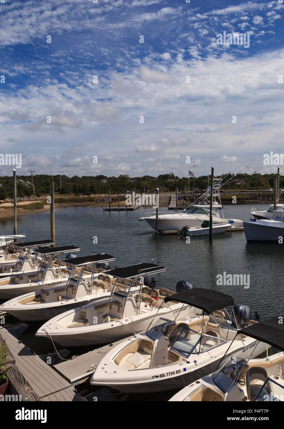 Sesuit Harbor in Dennis, Massachusetts on Cape Cod in the summer Stock ...