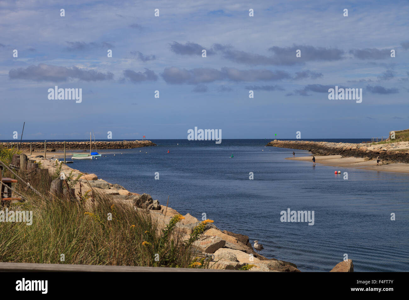 Sesuit Harbor in Dennis, Massachusetts on Cape Cod in the summer Stock ...