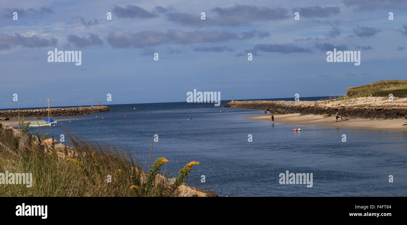 Sesuit Harbor in Dennis, Massachusetts on Cape Cod in the summer Stock ...