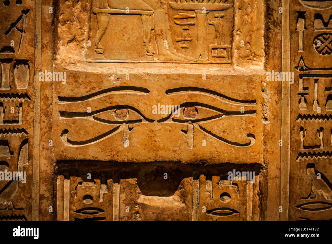 Detail of an original Egyptian hieroglyphic - limestone Stock Photo - Alamy