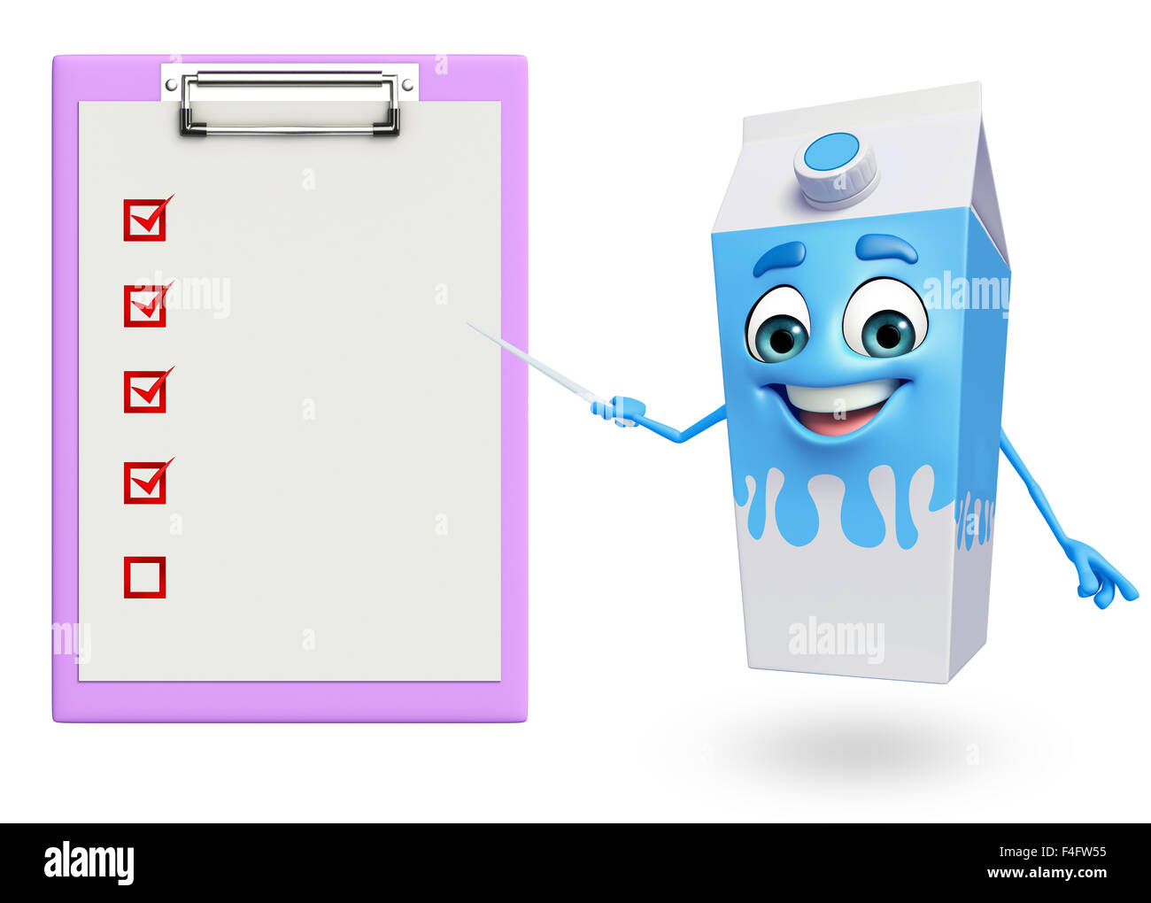 3d rendered illustration of milk cartoon character Stock Photo - Alamy