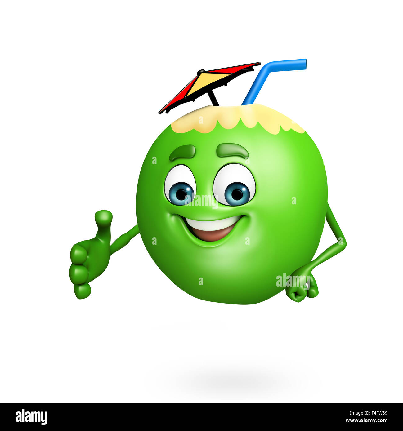 3d rendered illustration of coconut cartoon character Stock Photo - Alamy