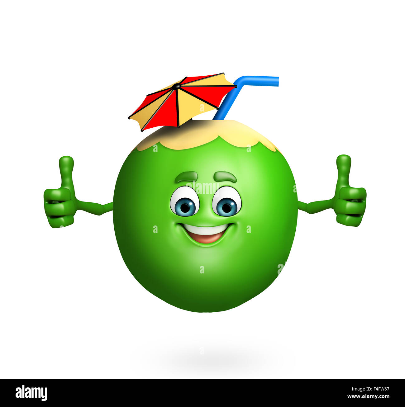 3d rendered illustration of coconut cartoon character Stock Photo - Alamy