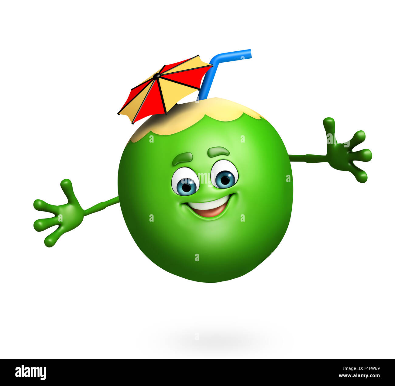 3d rendered illustration of coconut cartoon character Stock Photo - Alamy