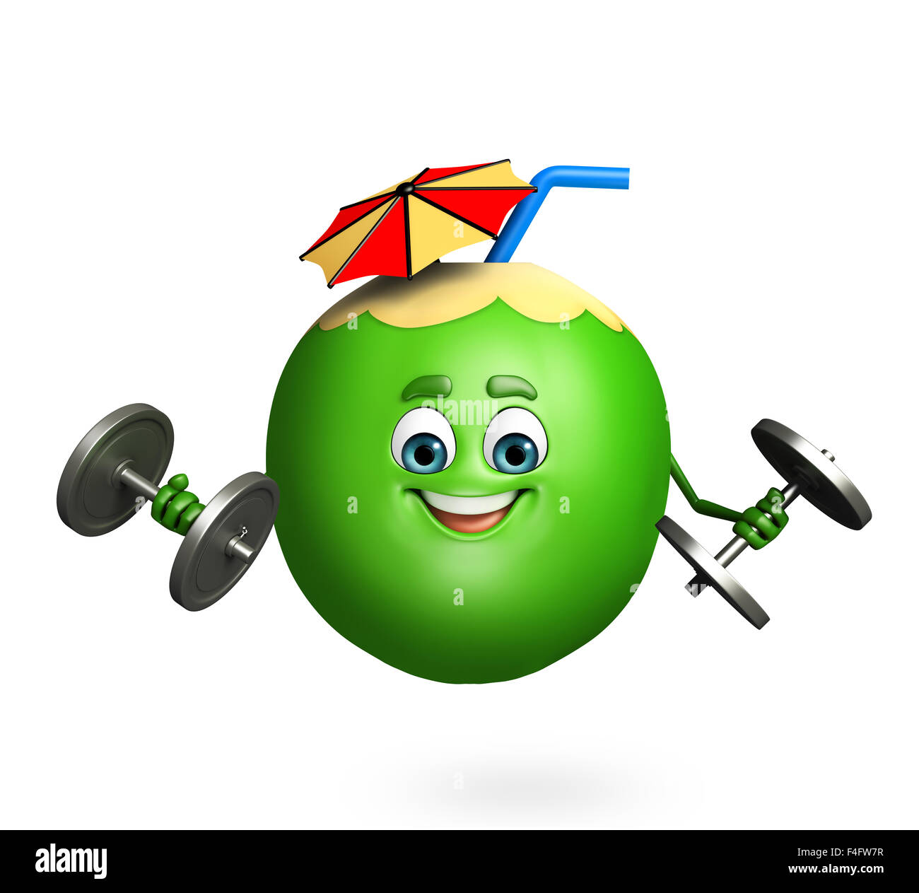 3d rendered illustration of coconut cartoon character Stock Photo - Alamy