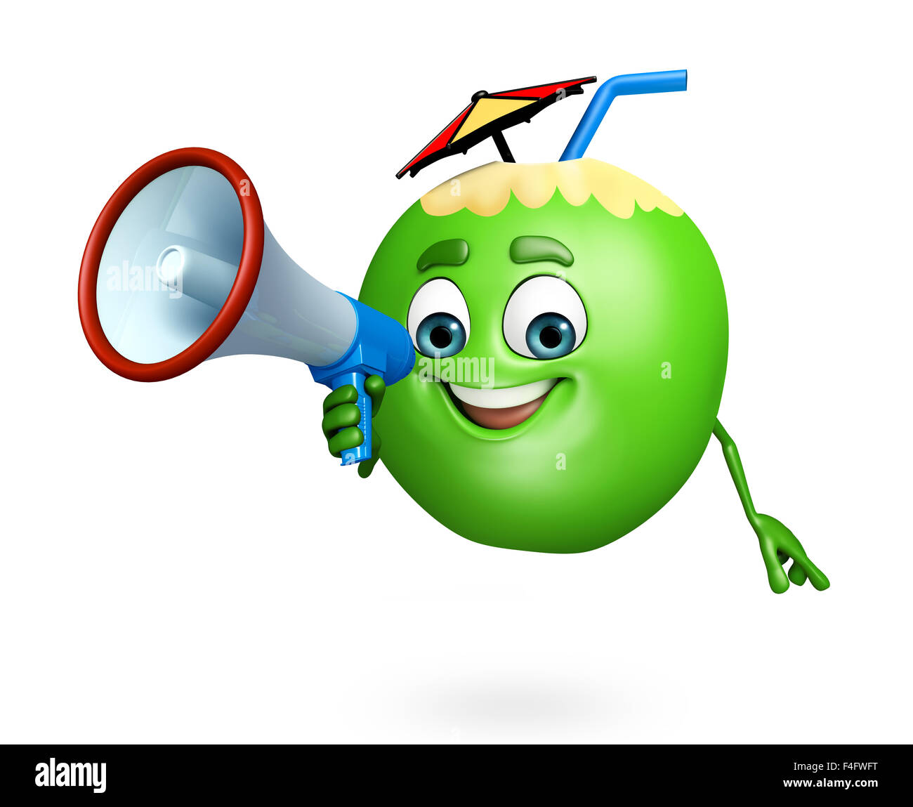 3d rendered illustration of coconut cartoon character Stock Photo - Alamy