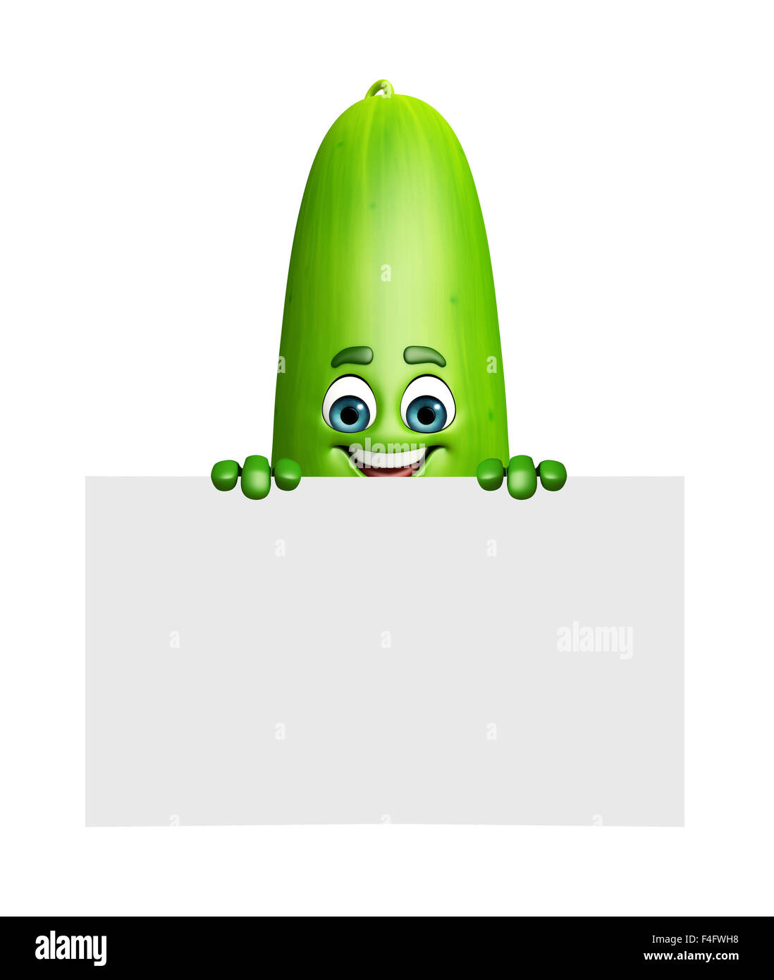 3d rendered illustration of cucumber cartoon character Stock Photo - Alamy