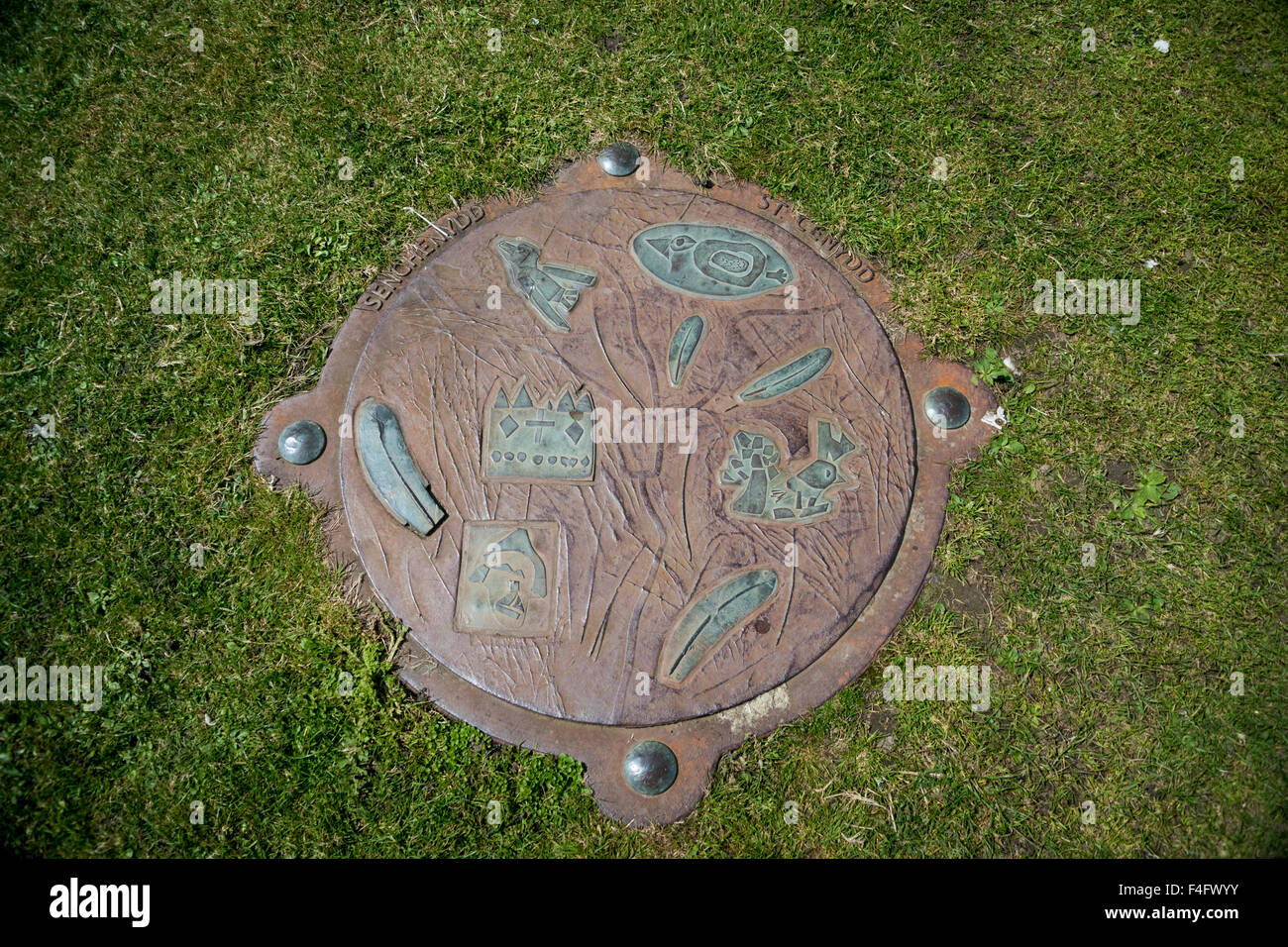 Cast iron disc one meter in diameter and circular in shape Stock Photo ...