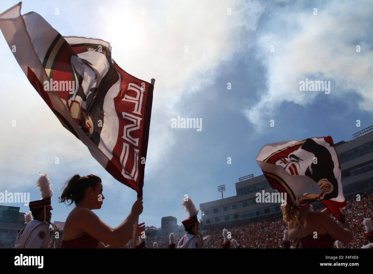 October 17, 2015: Florida State Seminoles band members during pre game ...