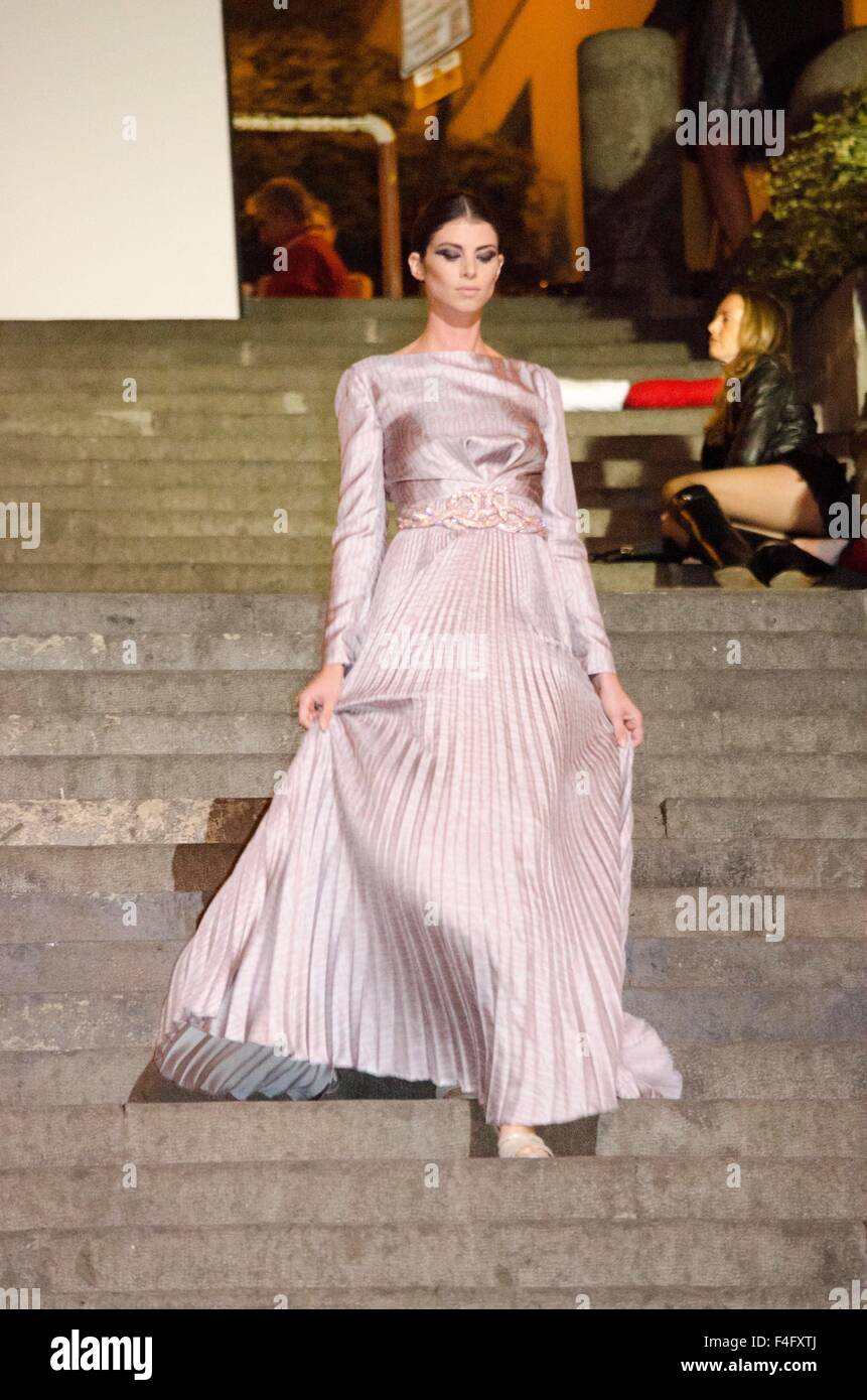 A model wears the dress designed by Alessio Visone, a neapolitan ...