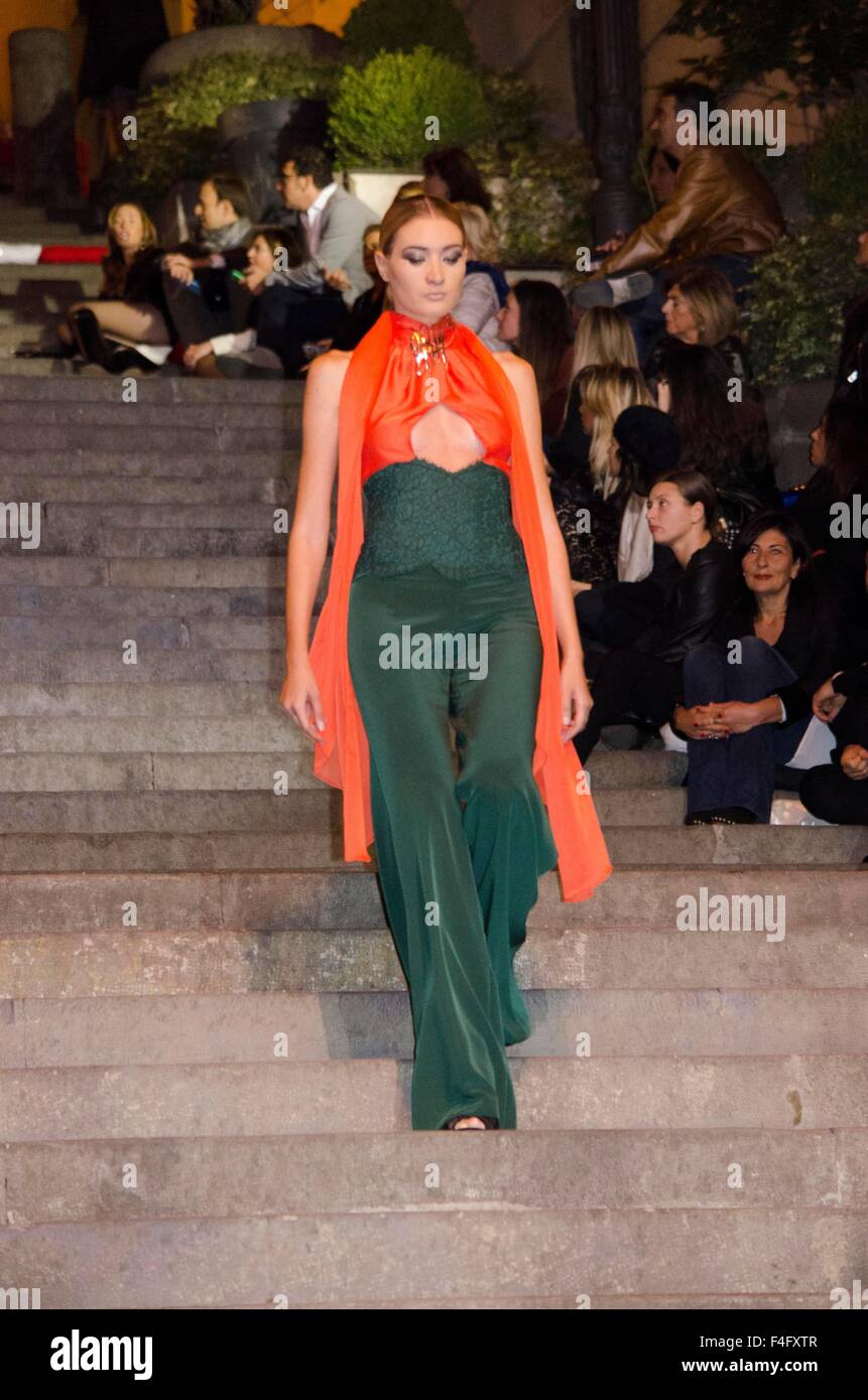 A model wears the dress designed by Alessio Visone, a neapolitan ...