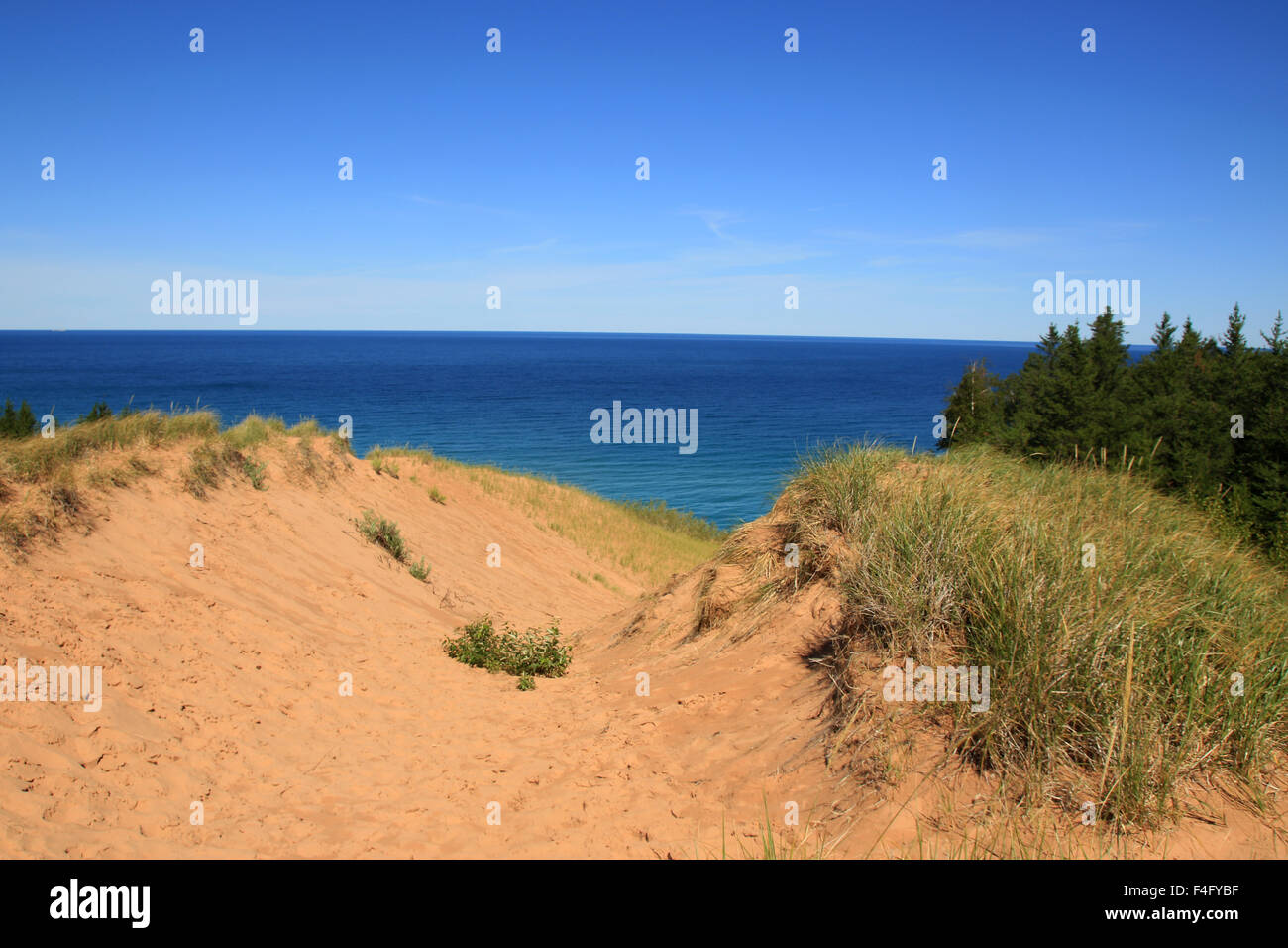 Grand Sable sand dunes on Lake Superior in Pictured Rocks National ...
