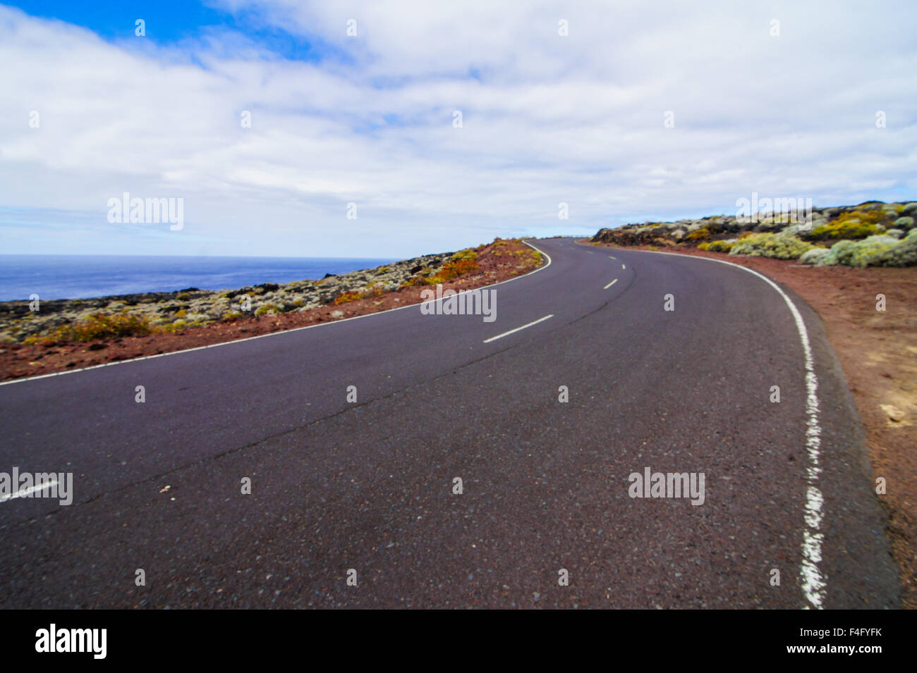 Long Lonely Road Stock Photo - Alamy