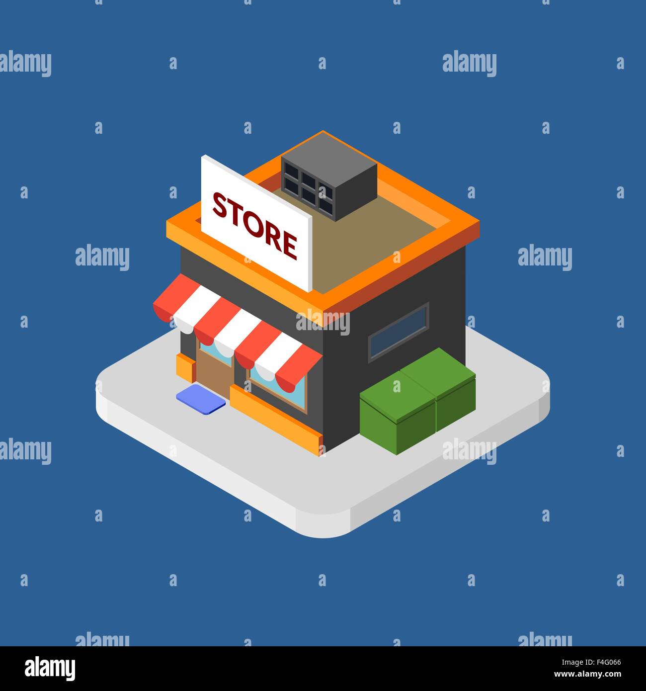 Flat isometric store logo, isolated vector icon Stock Vector Image ...