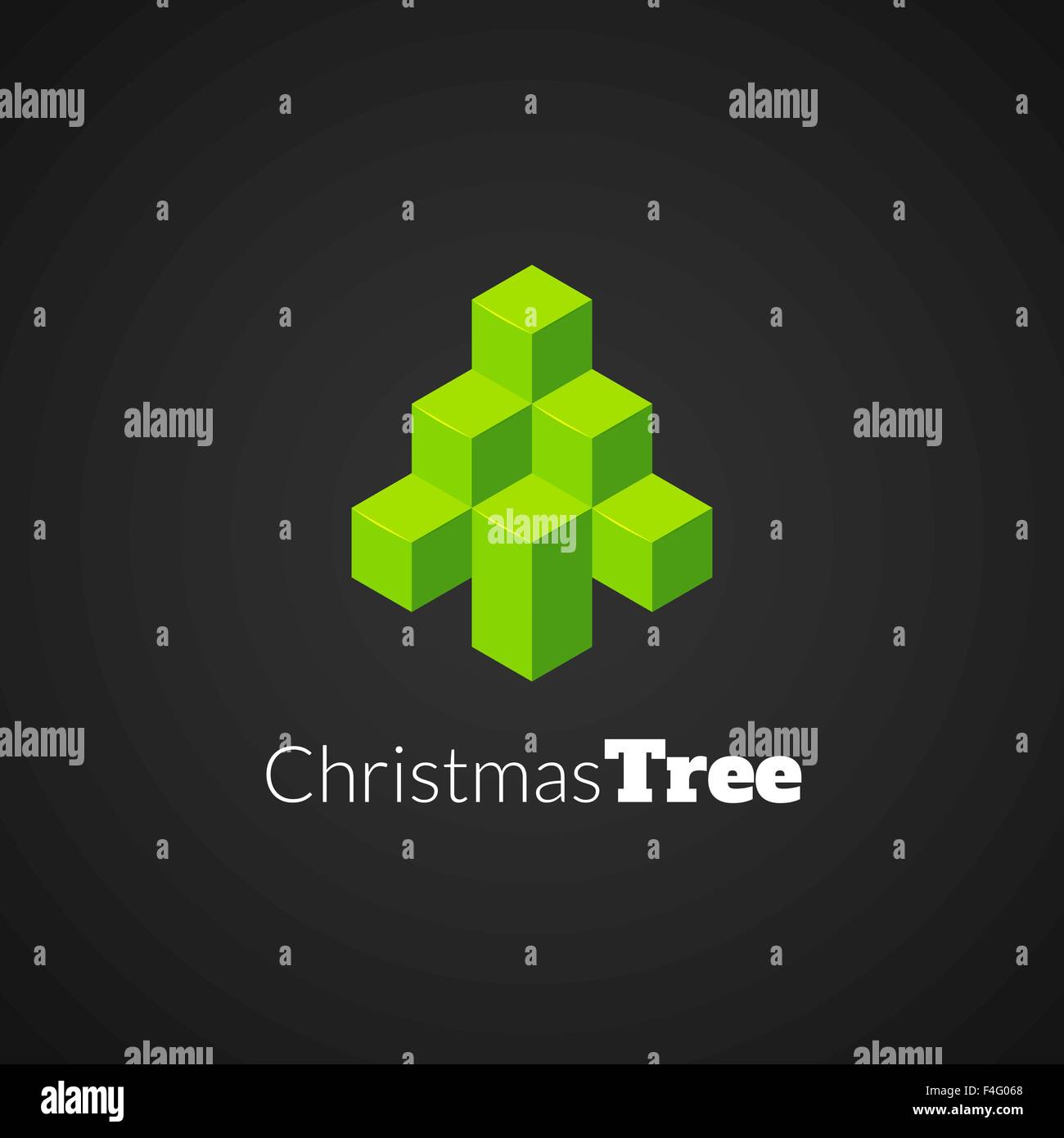Isometric christmas tree logo Stock Vector Image & Art - Alamy