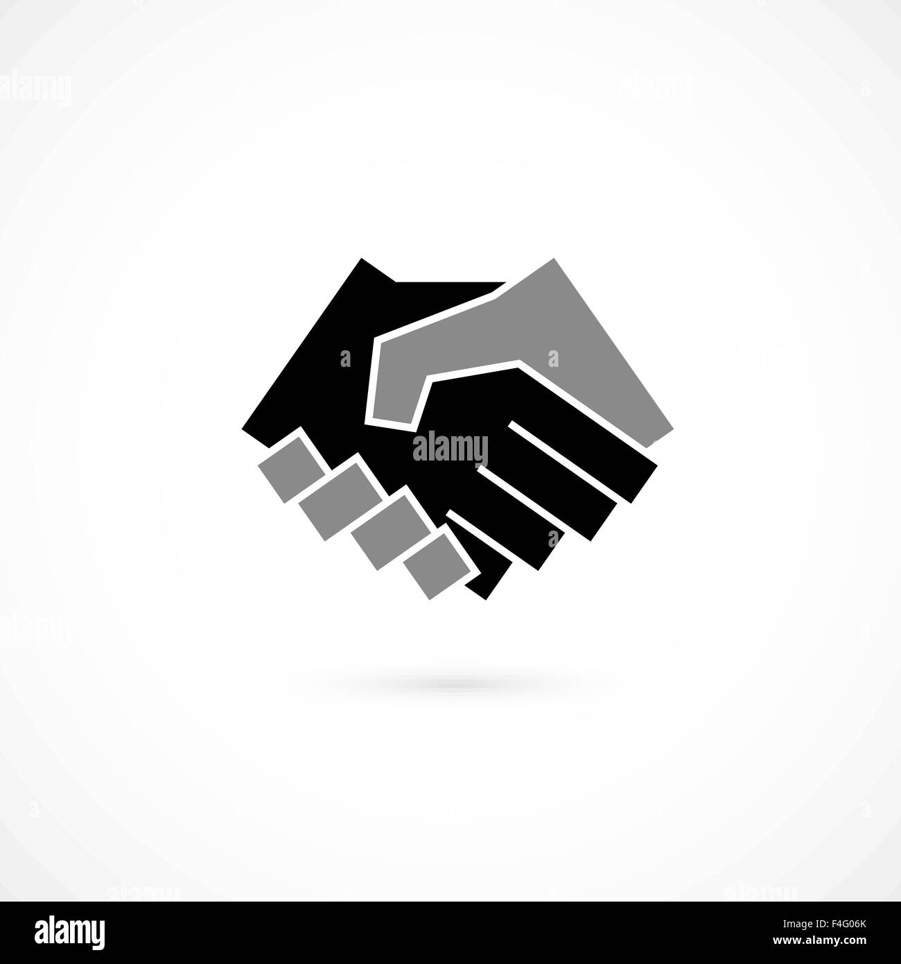Handshake abstract logo design template Black and White Stock Photos ...