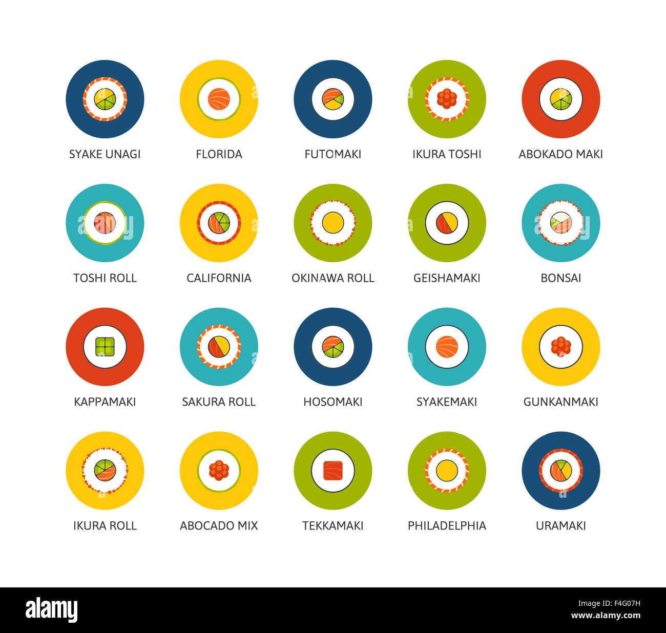 Round icons thin flat design, modern line stroke style Stock Vector ...