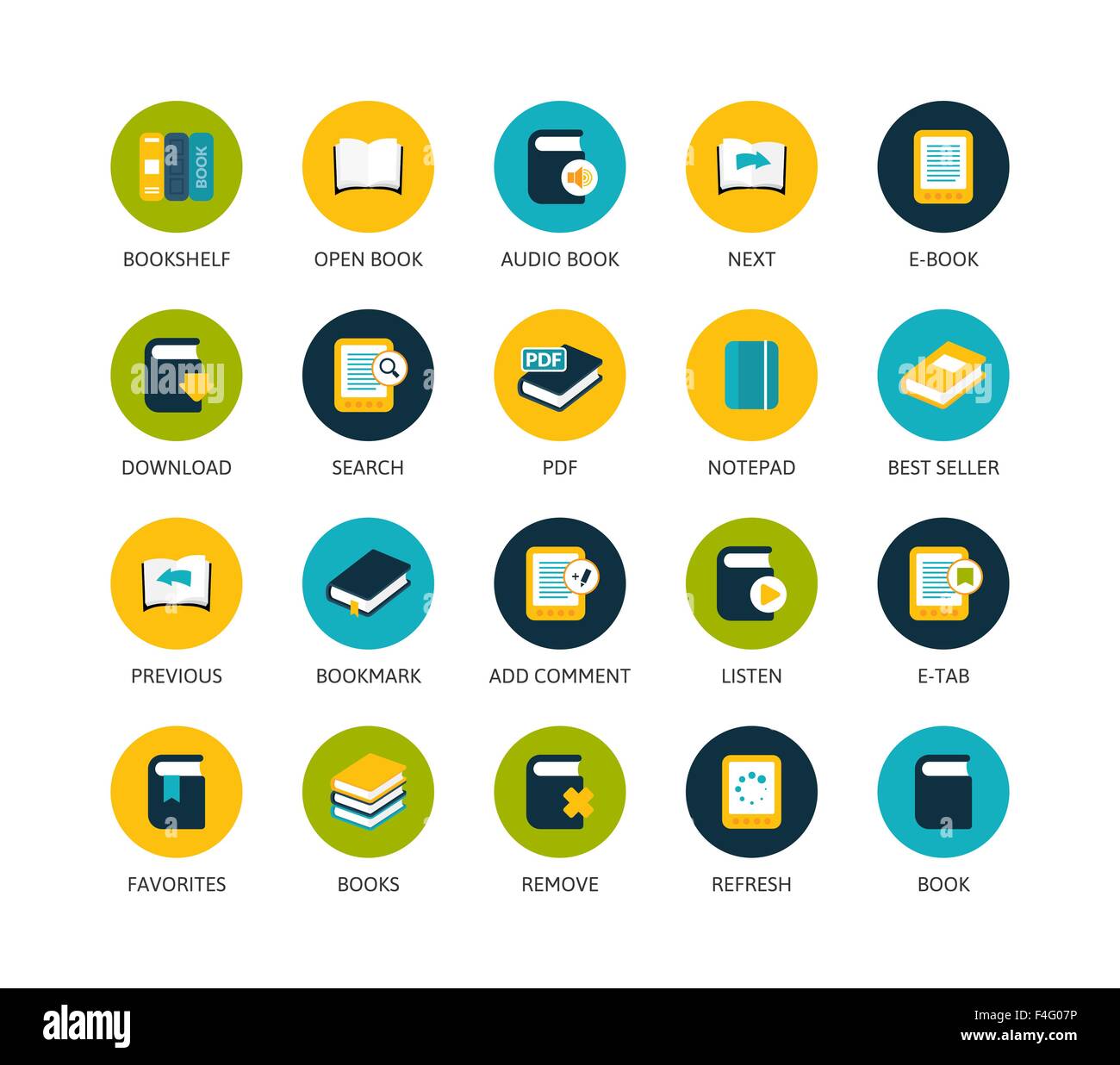 Round icons thin flat design, modern line stroke style Stock Vector ...