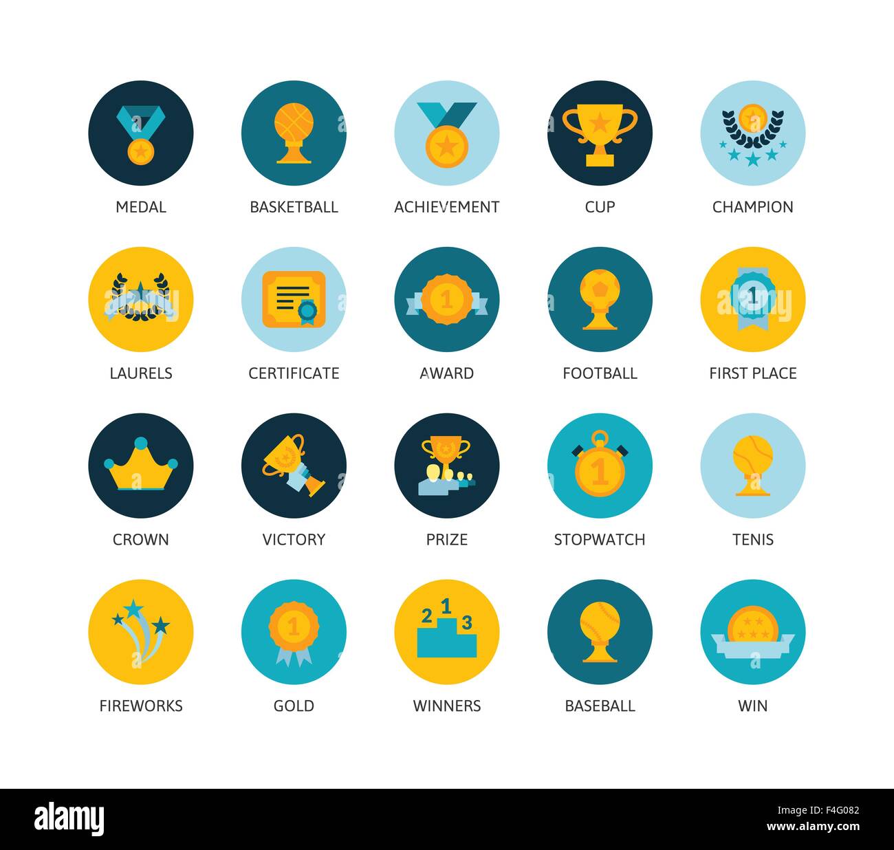 Round icons thin flat design, modern line stroke style Stock Vector ...