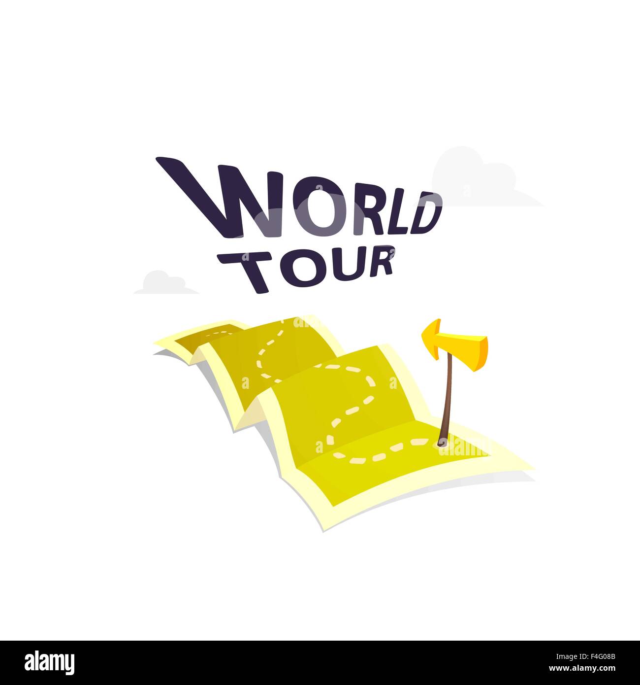 World tour concept logo isolated on white background, long route in ...
