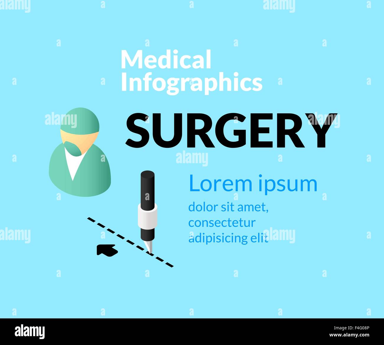 Medical healthcare infographic set with isometric flat icons, surgery ...