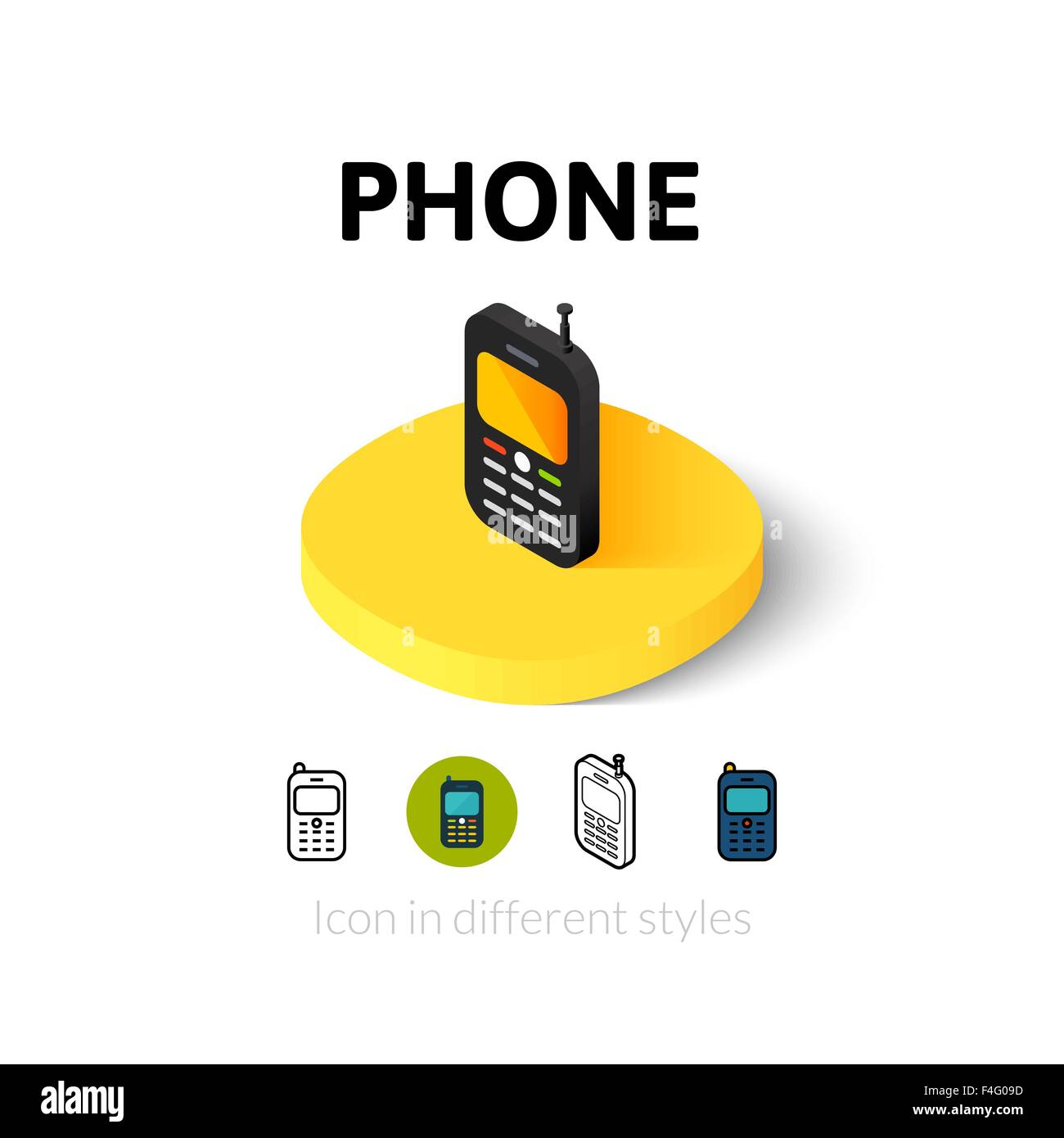 Phone icon in different style Stock Vector Image & Art - Alamy