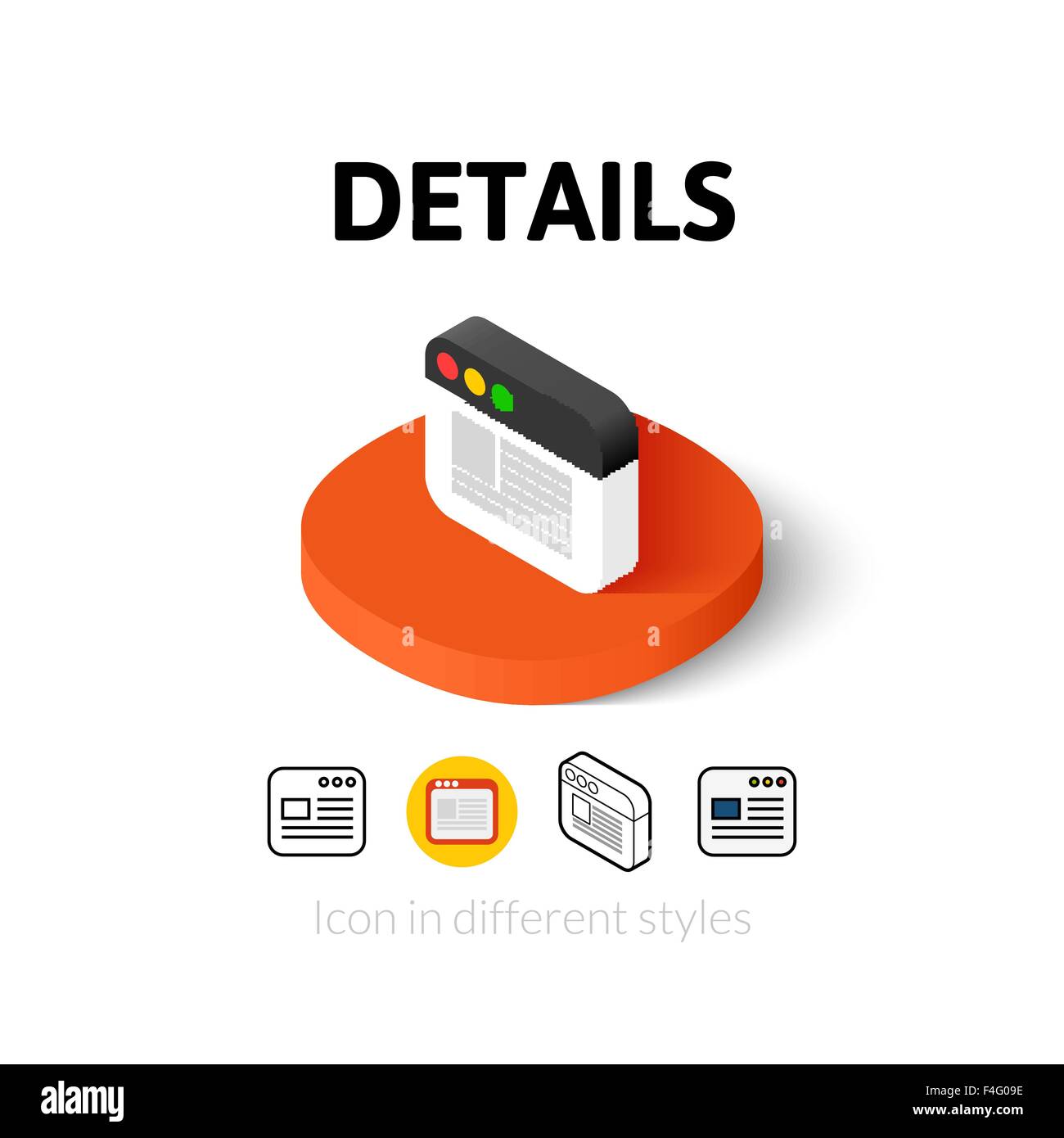 Details icon in different style Stock Vector Image & Art - Alamy