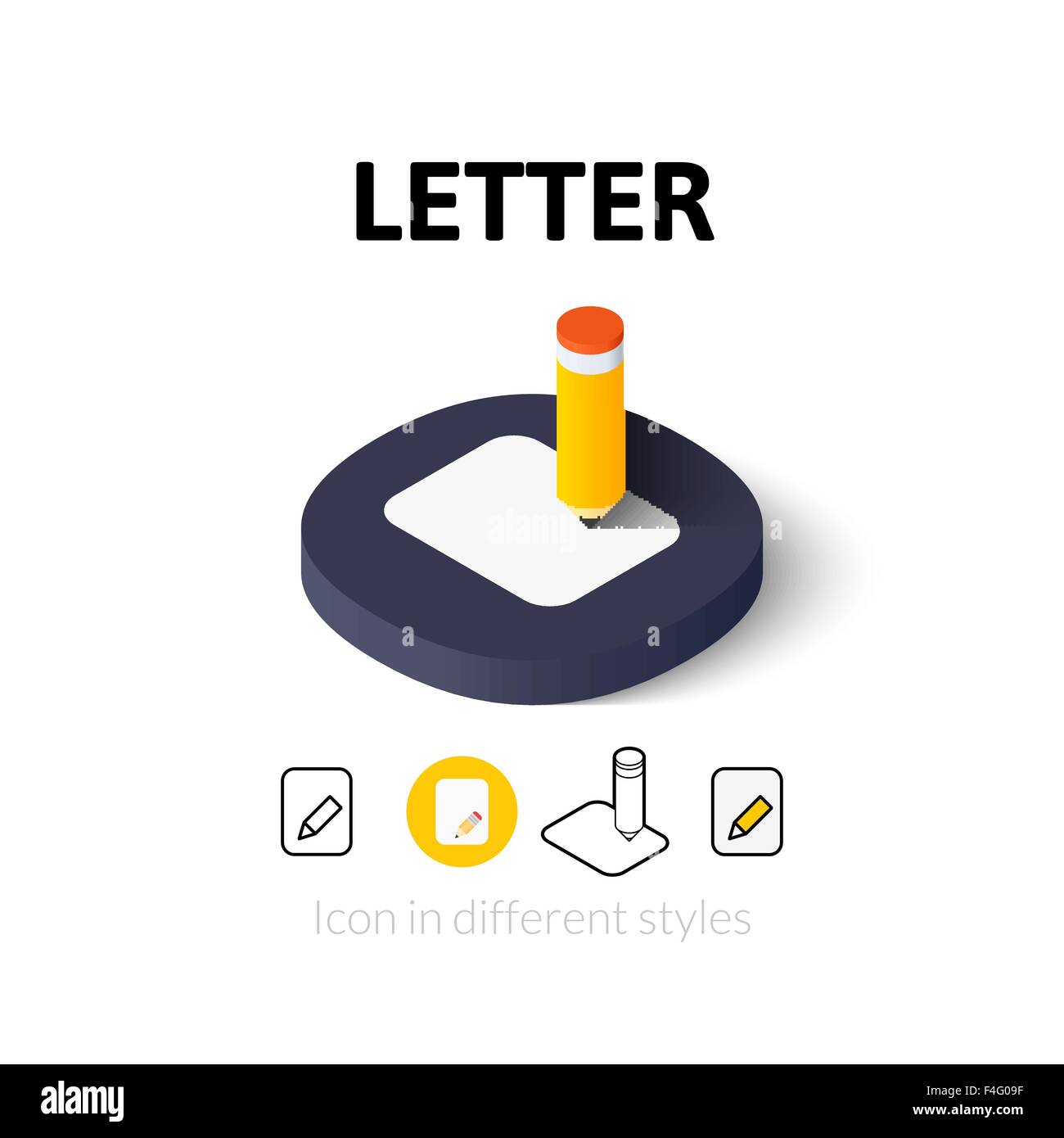 Letter icon in different style Stock Vector Image & Art - Alamy