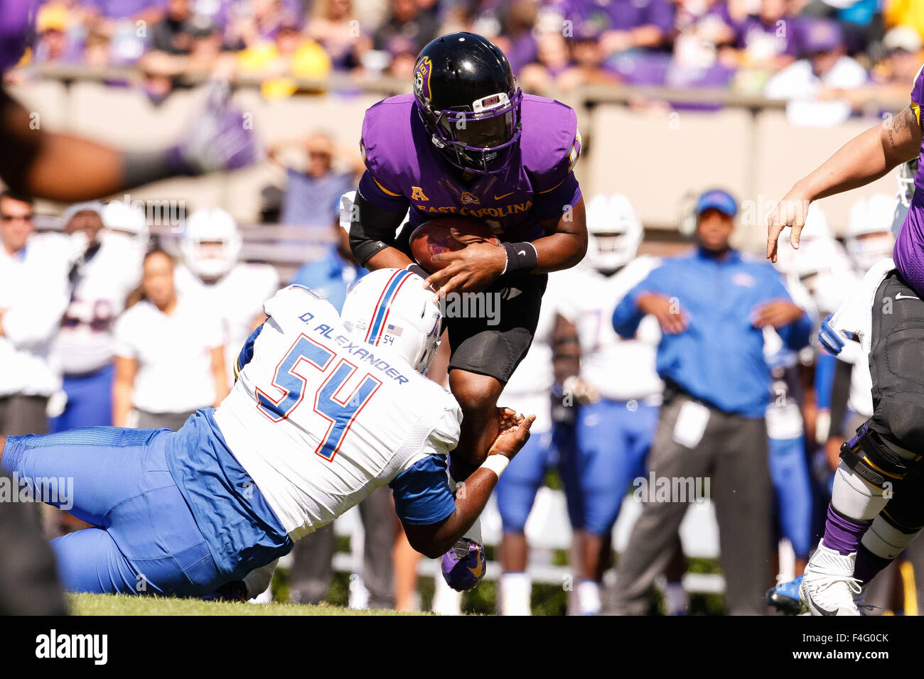 Greenville, NC, USA. 17th Oct, 2015. Derrick Alexander (54) of the ...