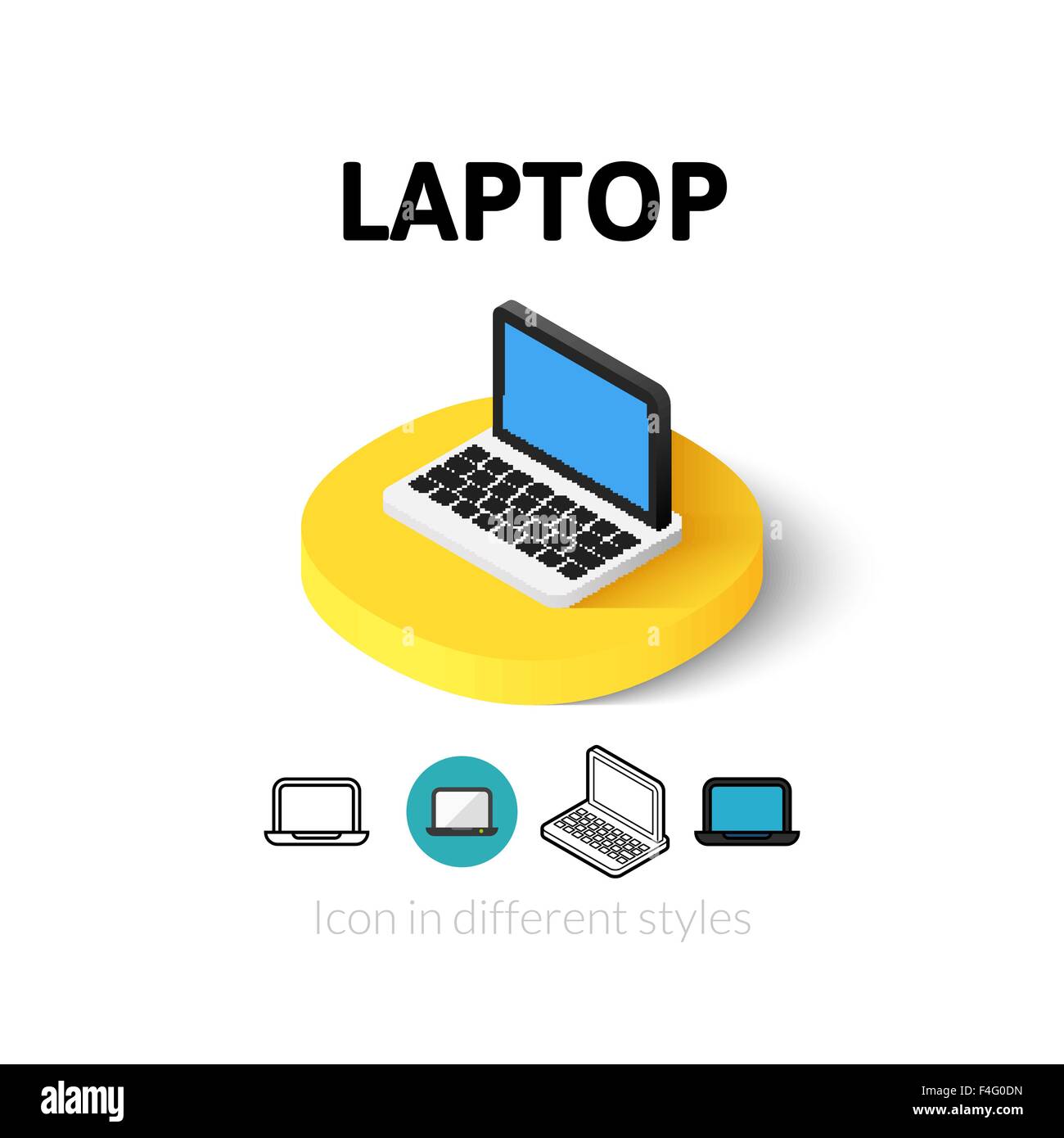 Laptop open in front of Stock Vector Images - Alamy