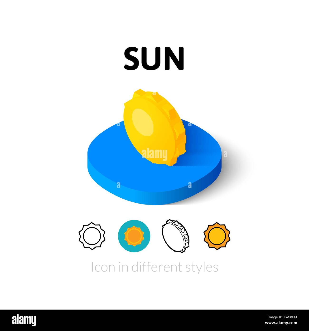 Sun icon in different style Stock Vector Image & Art - Alamy