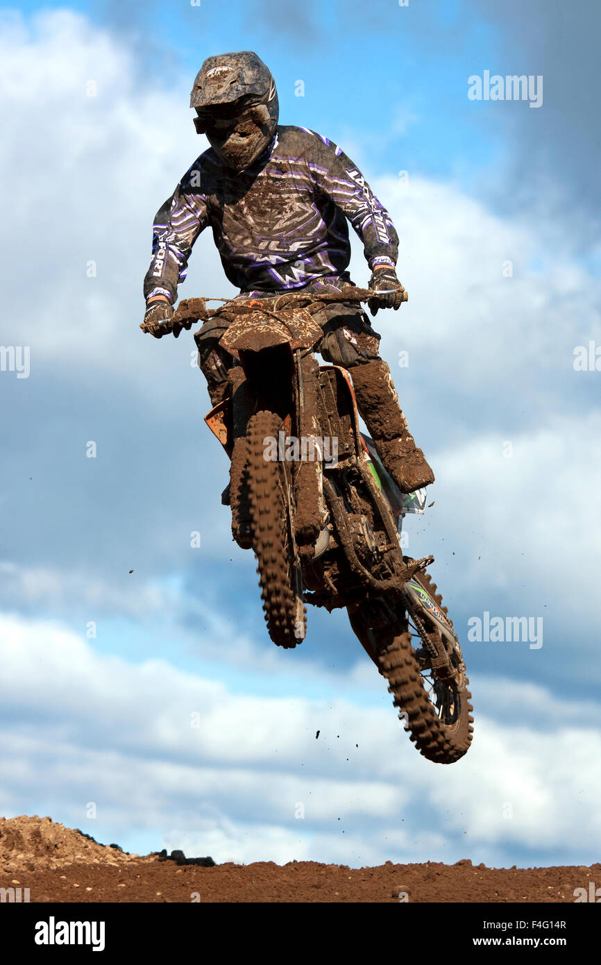An unidentified motocross rider takes part in the East Cumbria ...