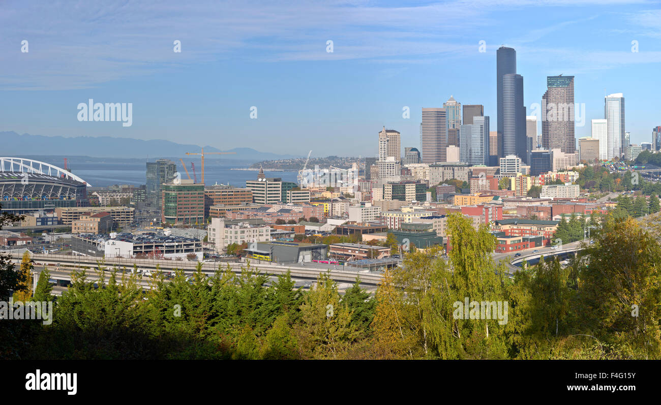 Seattle downtown buildings architecture and freeways Washington state ...