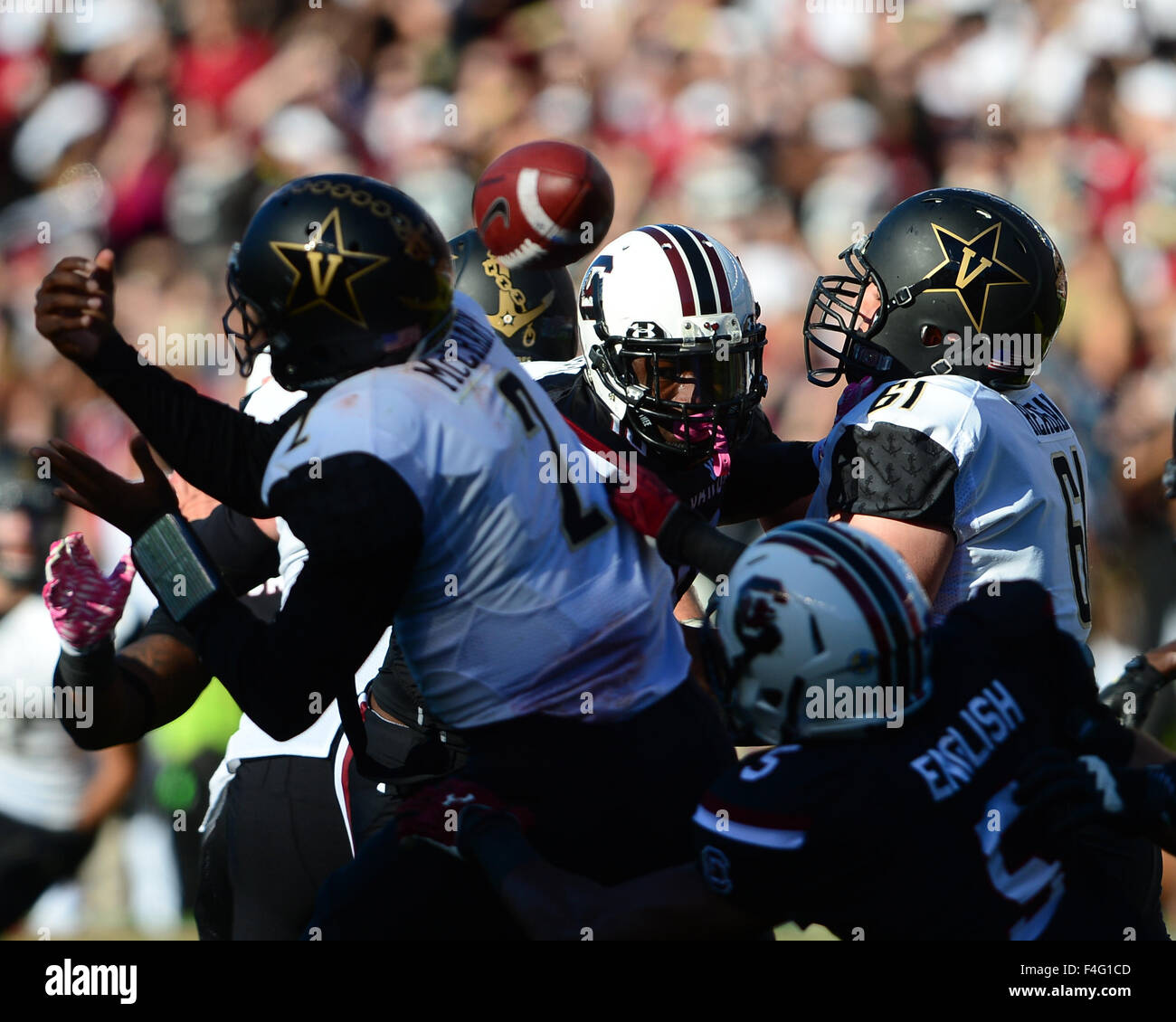 October 17 - Columbia, South Carolina, USA -.Vanderbilt QB Johnny ...