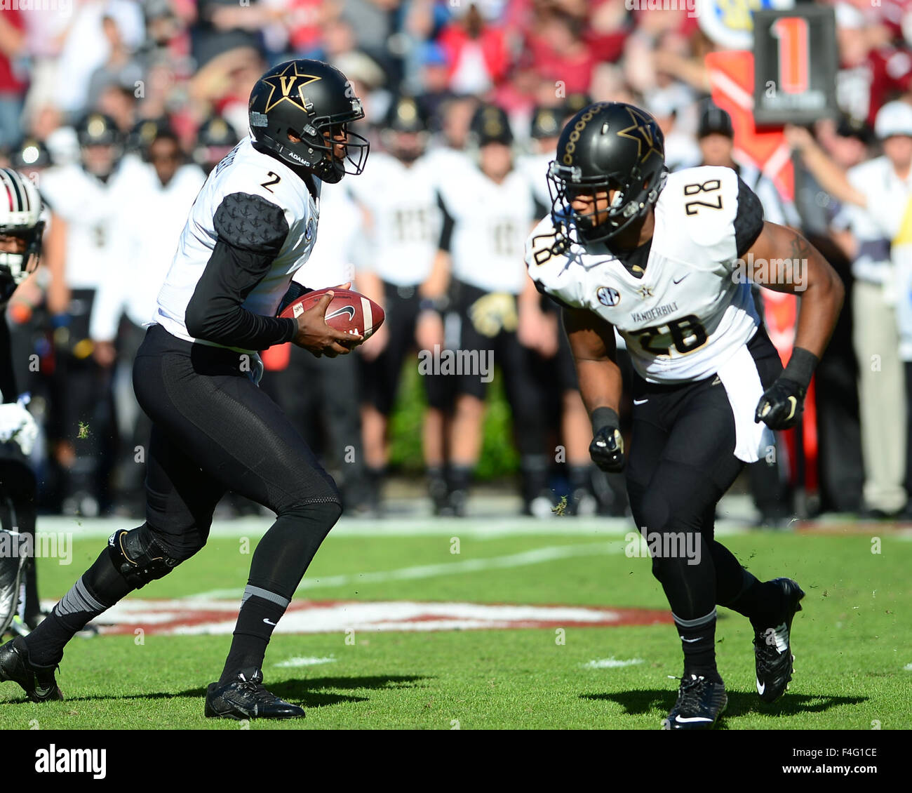 October 17 - Columbia, South Carolina, USA -.Vabderbilt QB Johnny ...