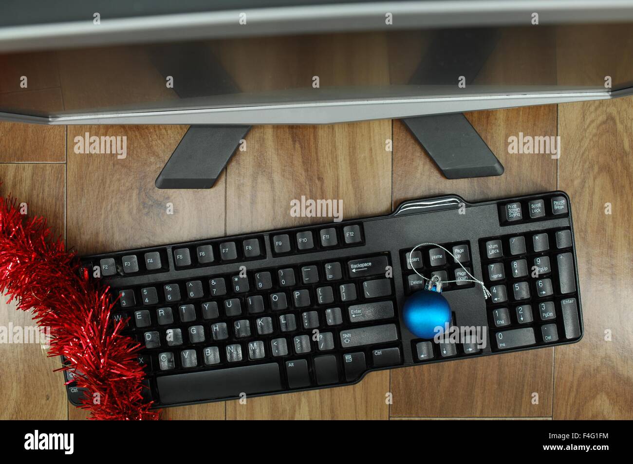 A close up photo of christmas decorations at work Stock Photo - Alamy