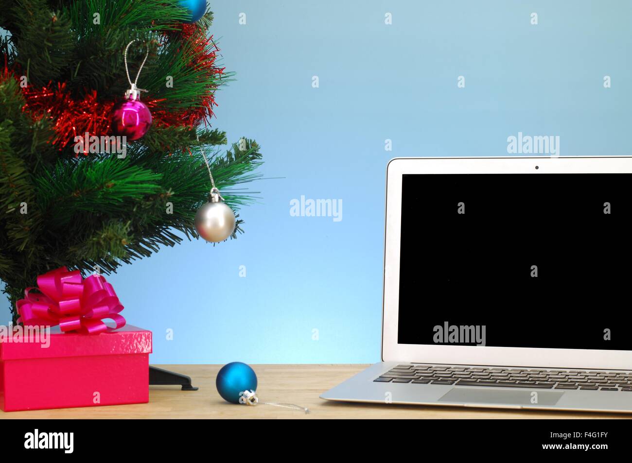 A close up photo of christmas decorations at work Stock Photo - Alamy