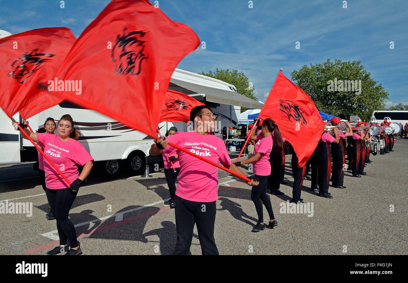 Albuquerque, NM, USA. 17th Oct, 2015. The UNM Spirit Band plays the ...