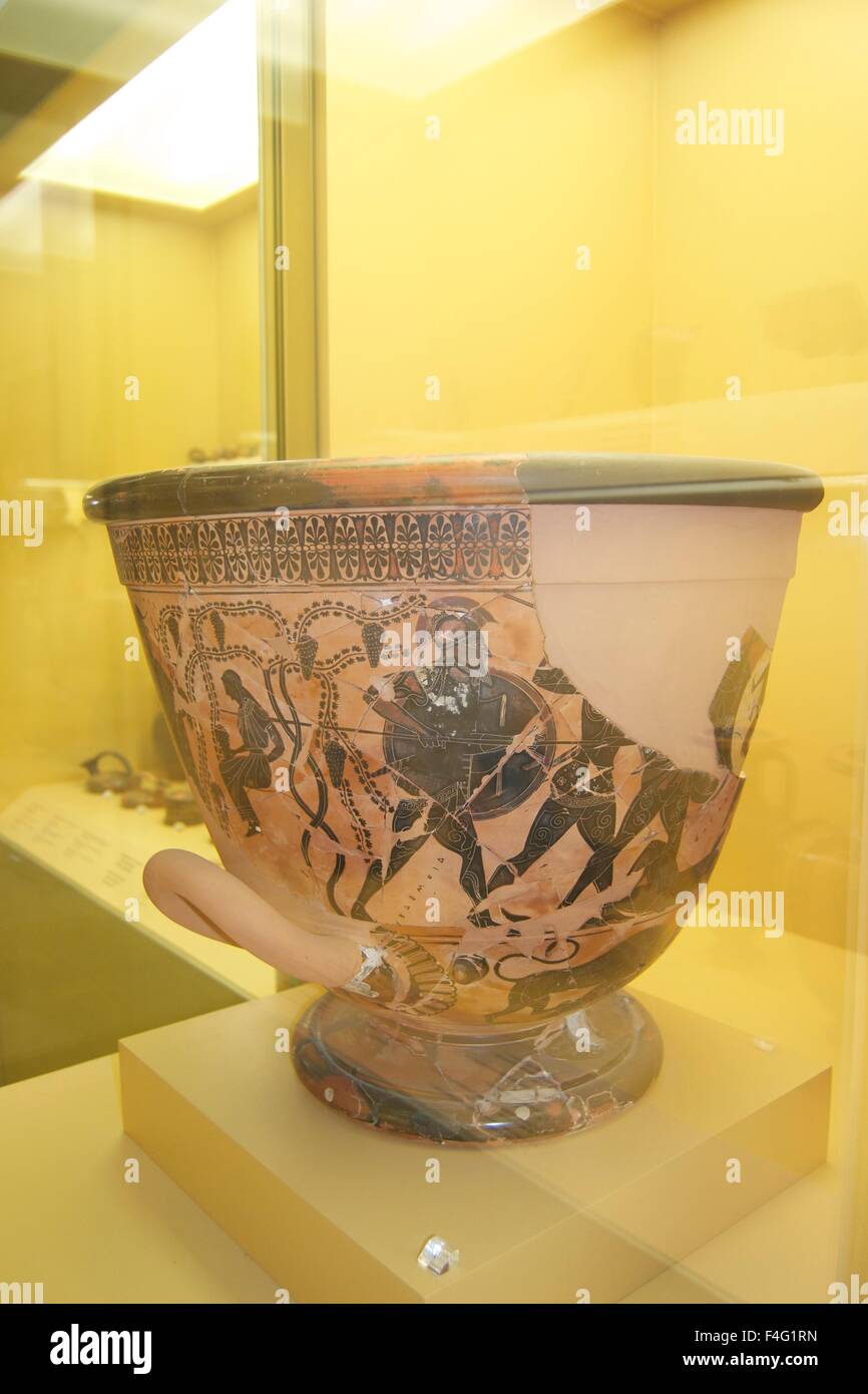 Greek Ancient artifact pottery clay museum culture Stock Photo - Alamy