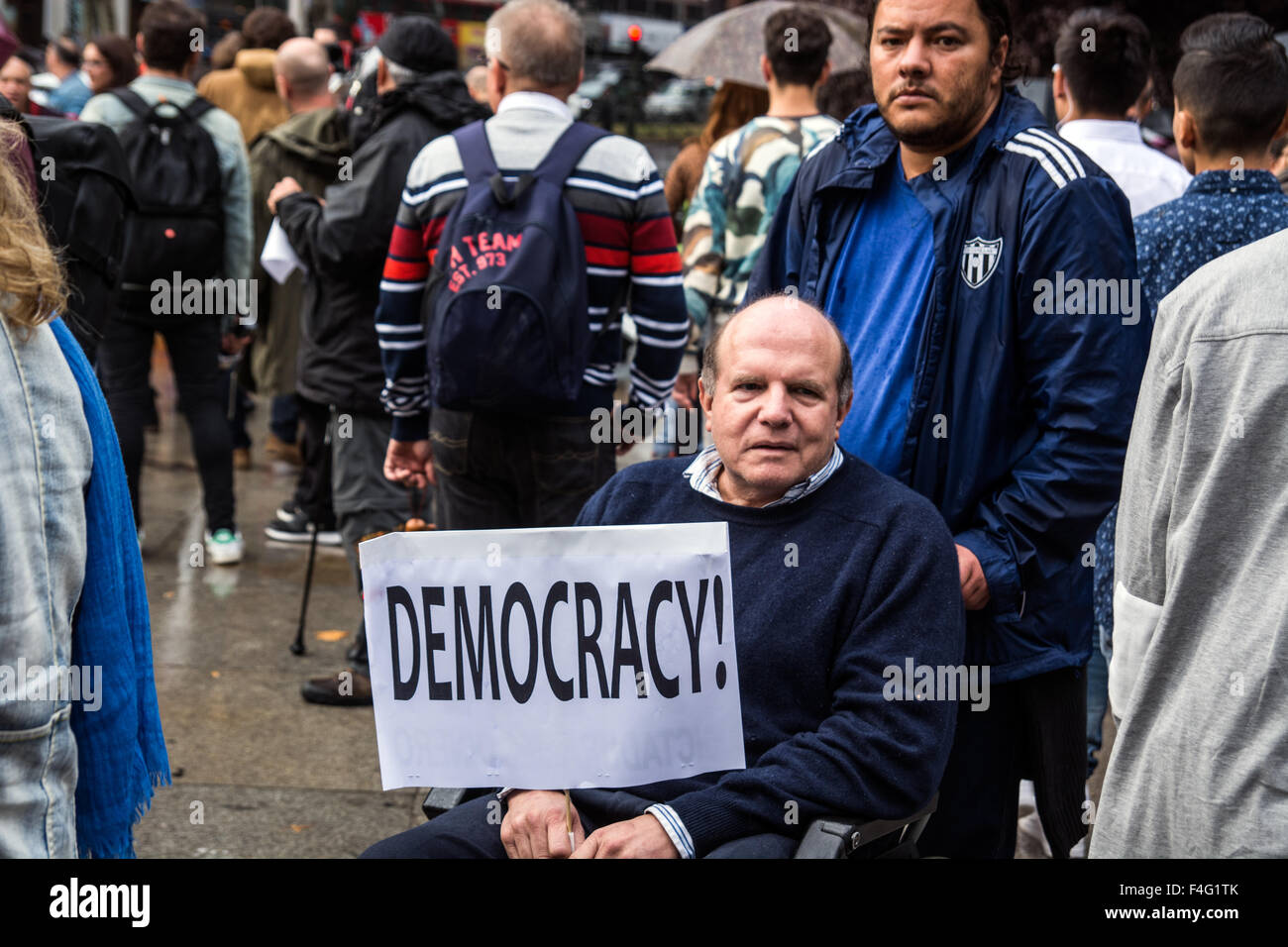 Wheel chair protester hi-res stock photography and images - Alamy