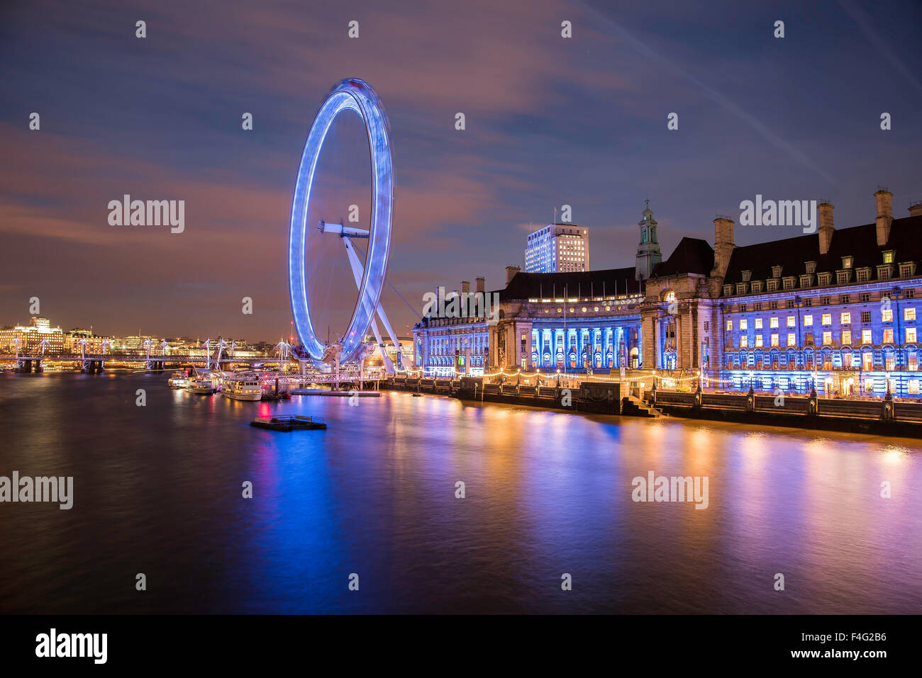 London eye at night Stock Photo - Alamy