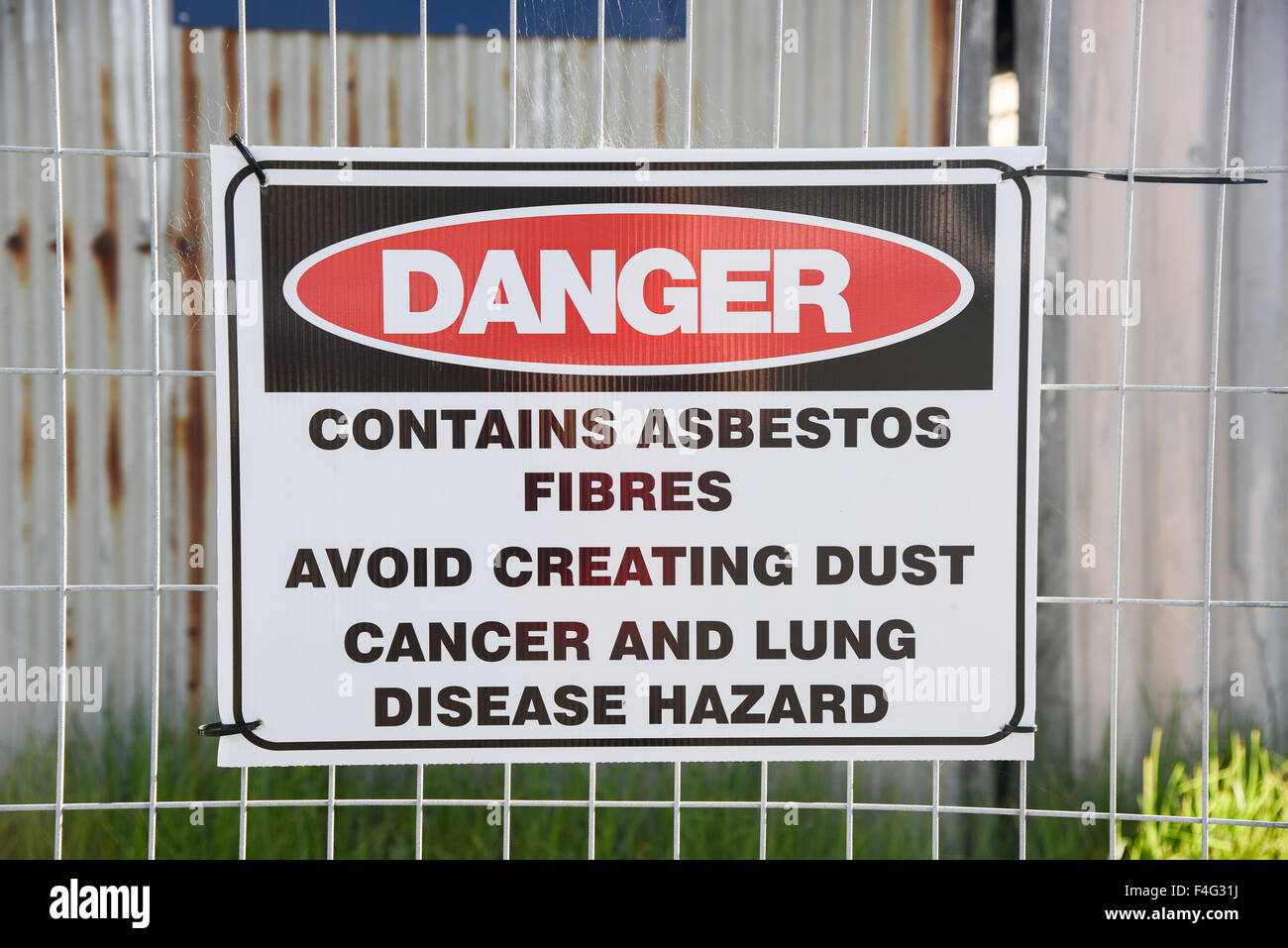 Asbestos warning sign Stock Photo - Alamy