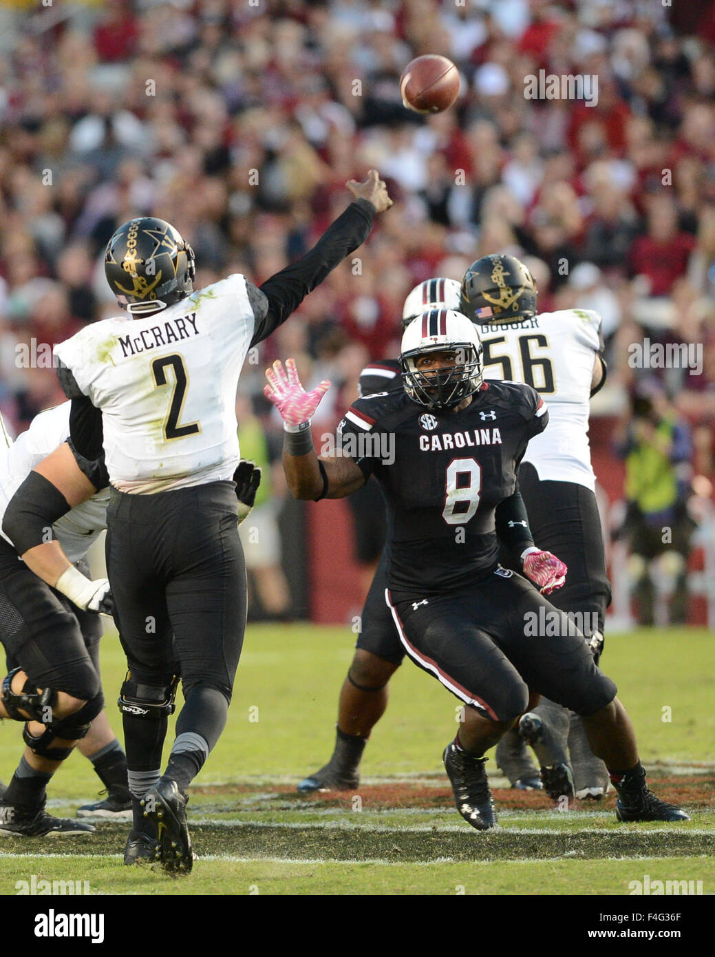 October 17 - Columbia, South Carolina, USA -.Vanderbilt QB Johnny ...