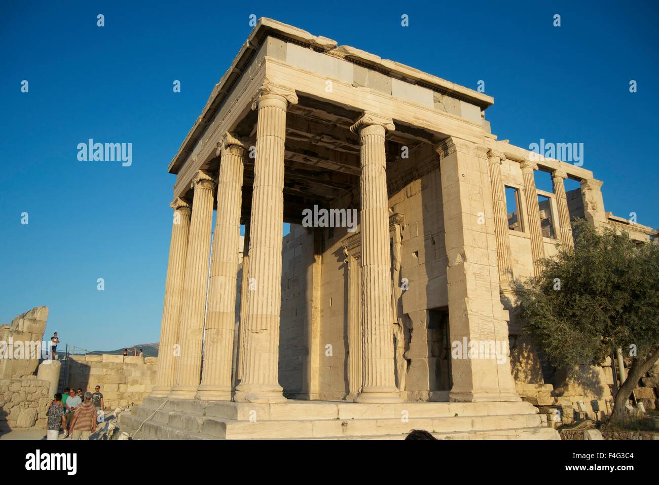 Acropolis Greek pillar tower building temple ruin Stock Photo - Alamy