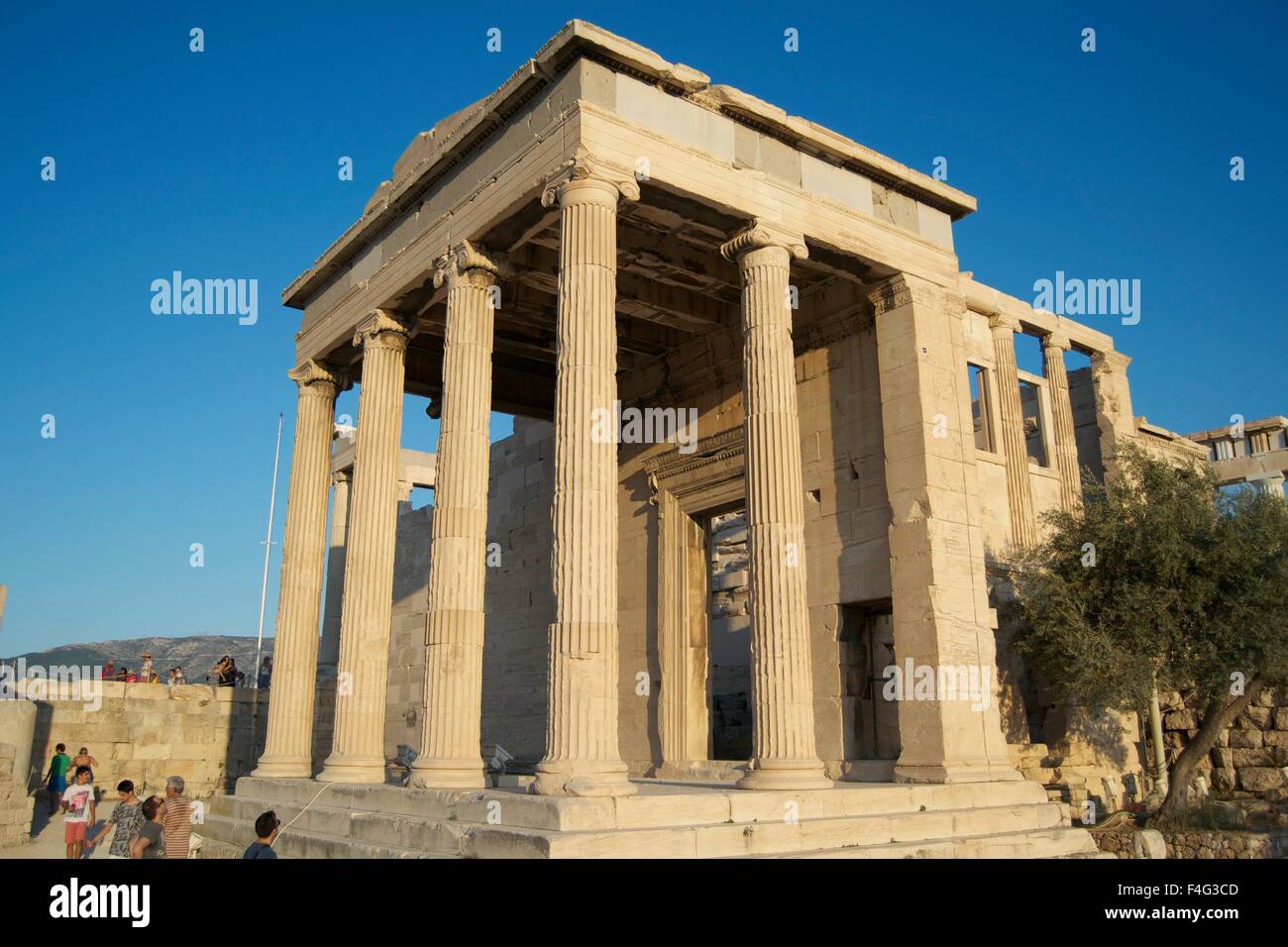 Acropolis Greek pillar tower building temple ruin Stock Photo - Alamy