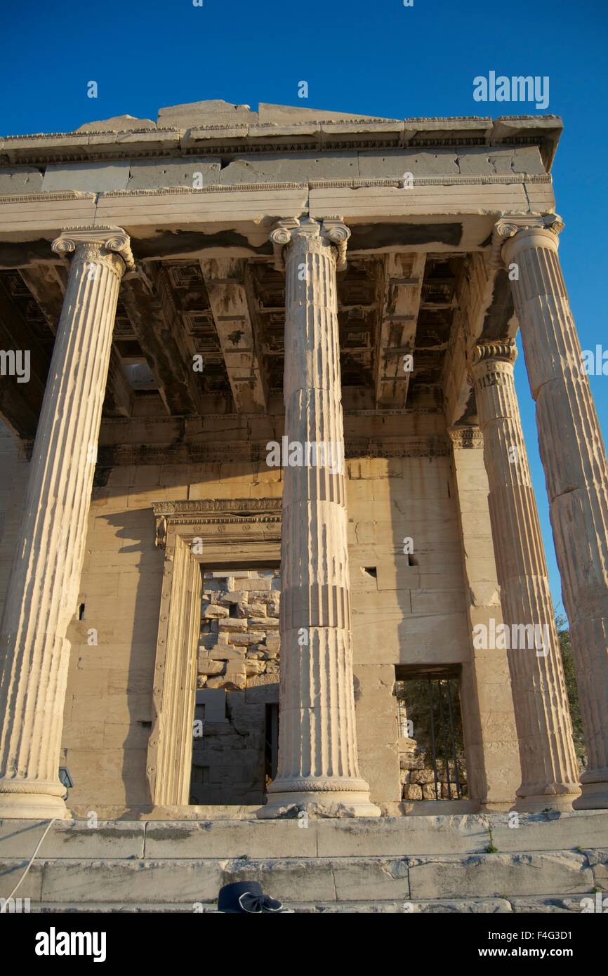 Acropolis Greek pillar tower building temple ruin Stock Photo - Alamy