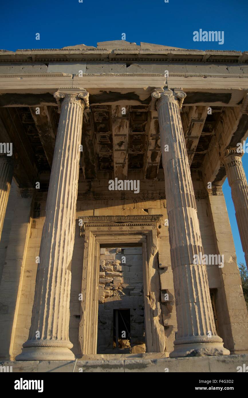 Acropolis Greek pillar tower building temple ruin Stock Photo - Alamy
