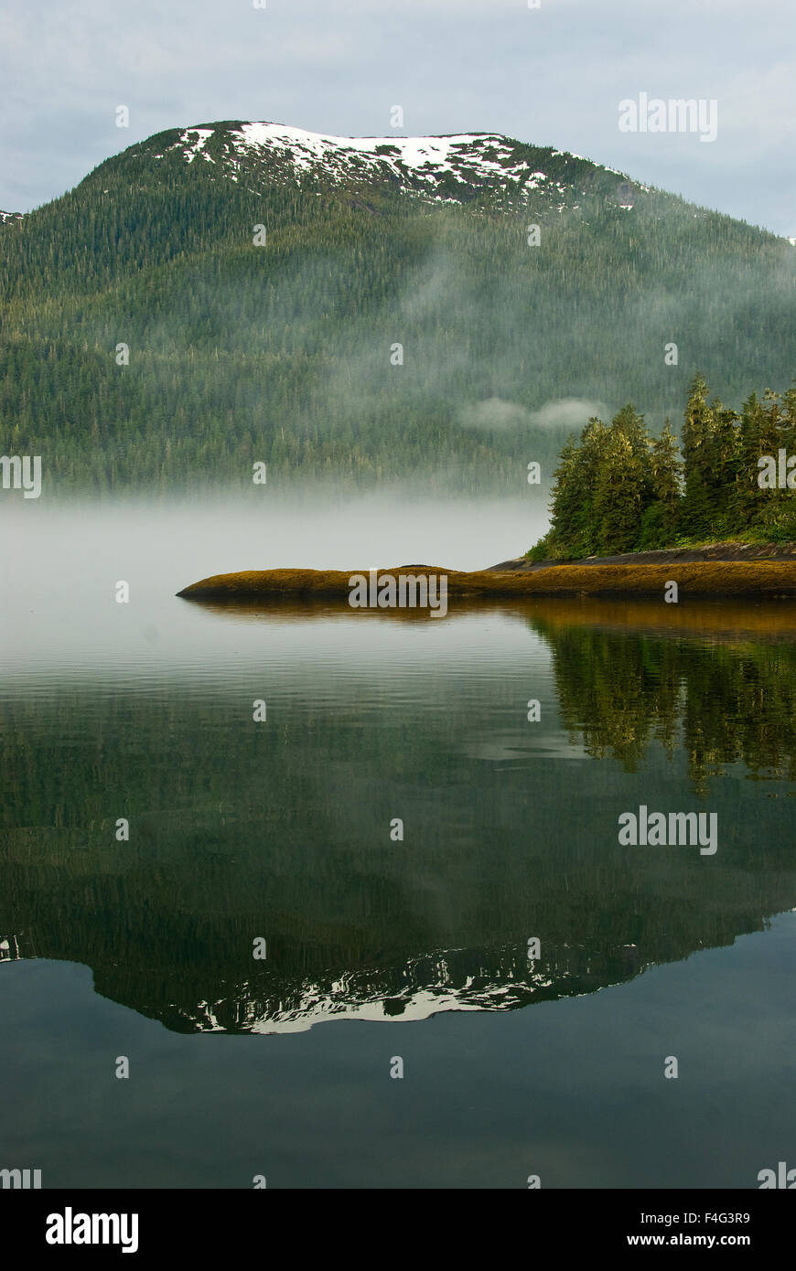 USA, Alaska. Morning fog on lake. Credit as: Nancy Rotenberg / Jaynes ...