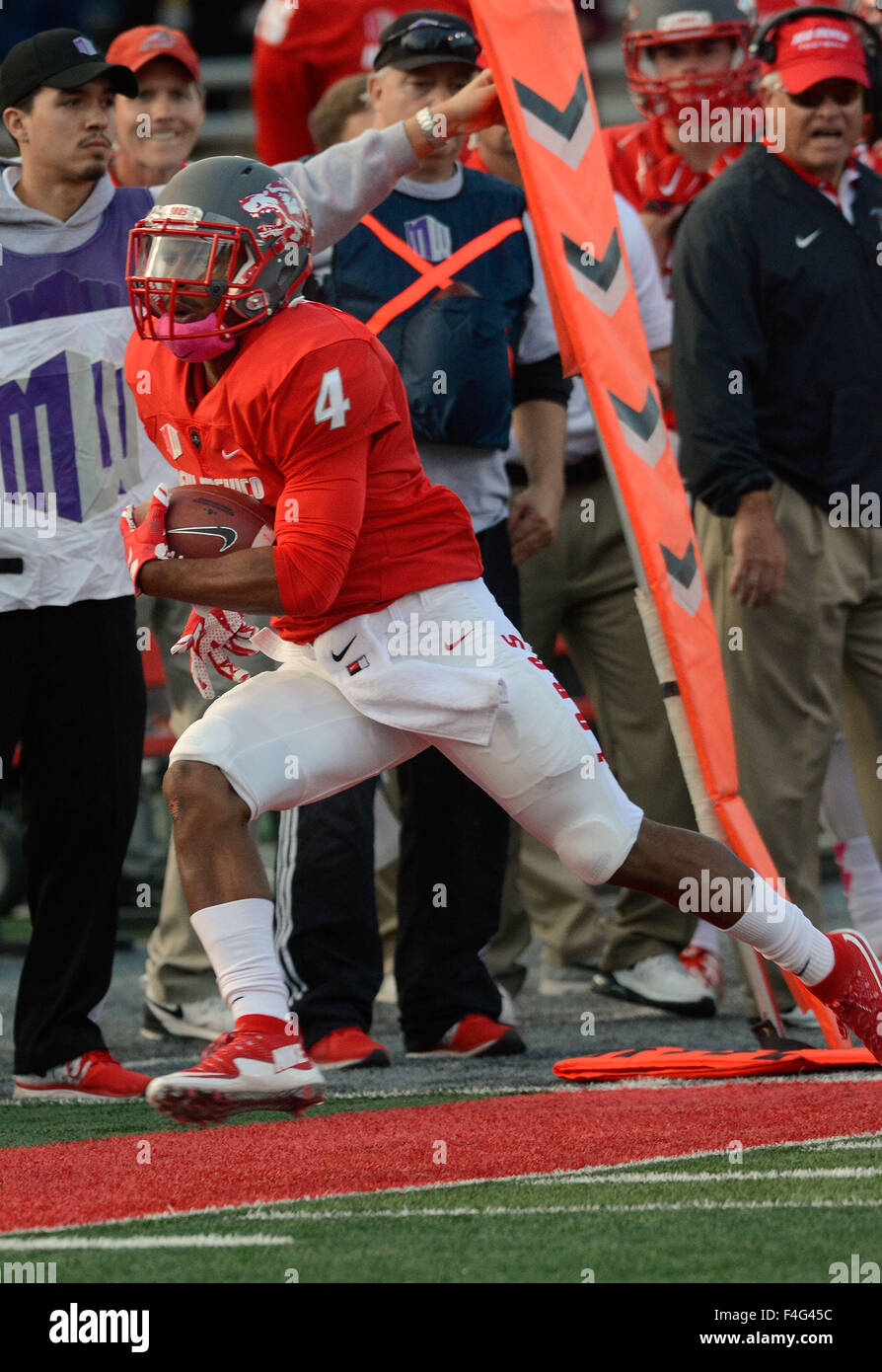 Albuquerque, NM, USA. 17th Oct, 2015. UNM's #4 Romell Jordan steps out ...